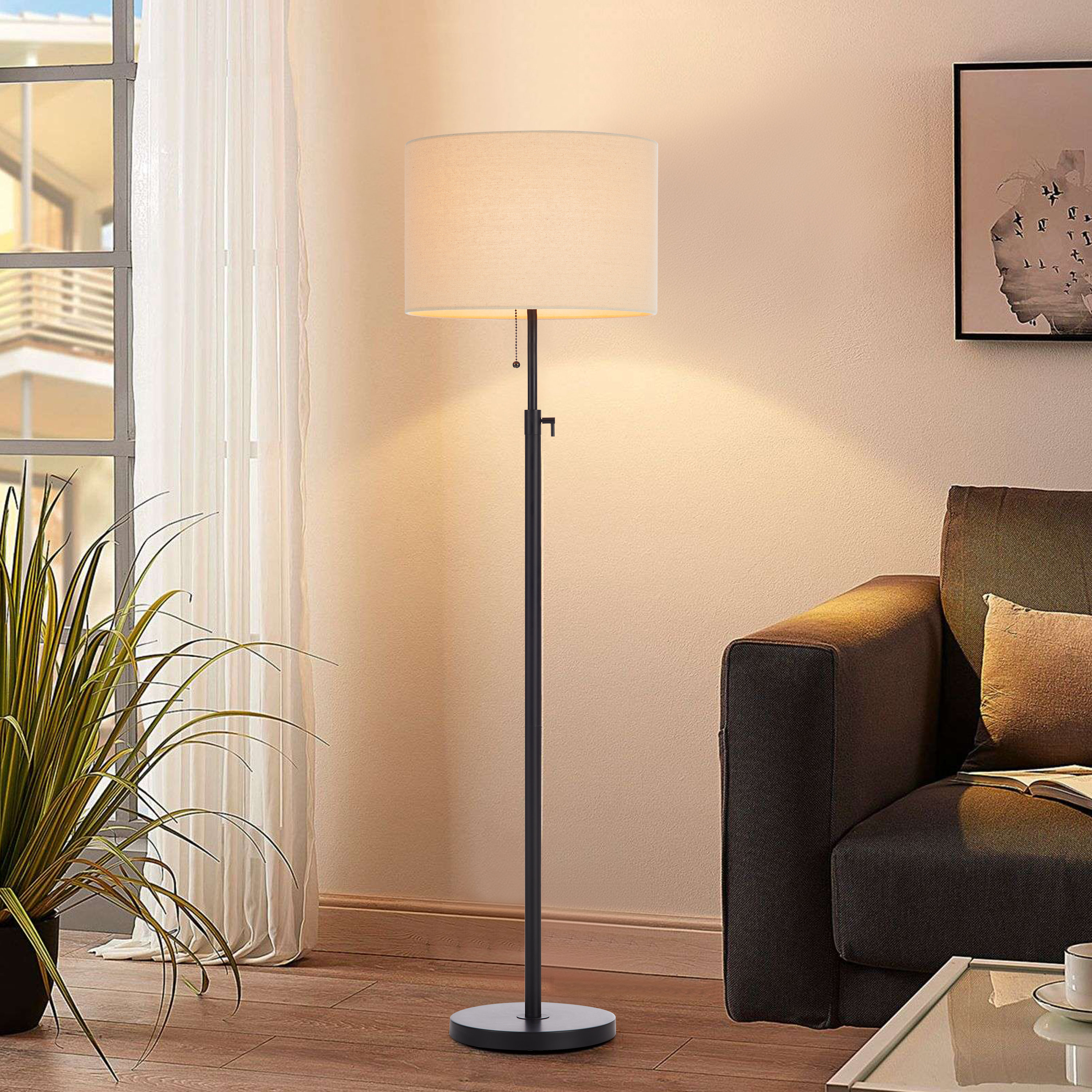 Everly Quinn Kelliann 64.5" Traditional Adjustable Floor Lamp & Reviews ...