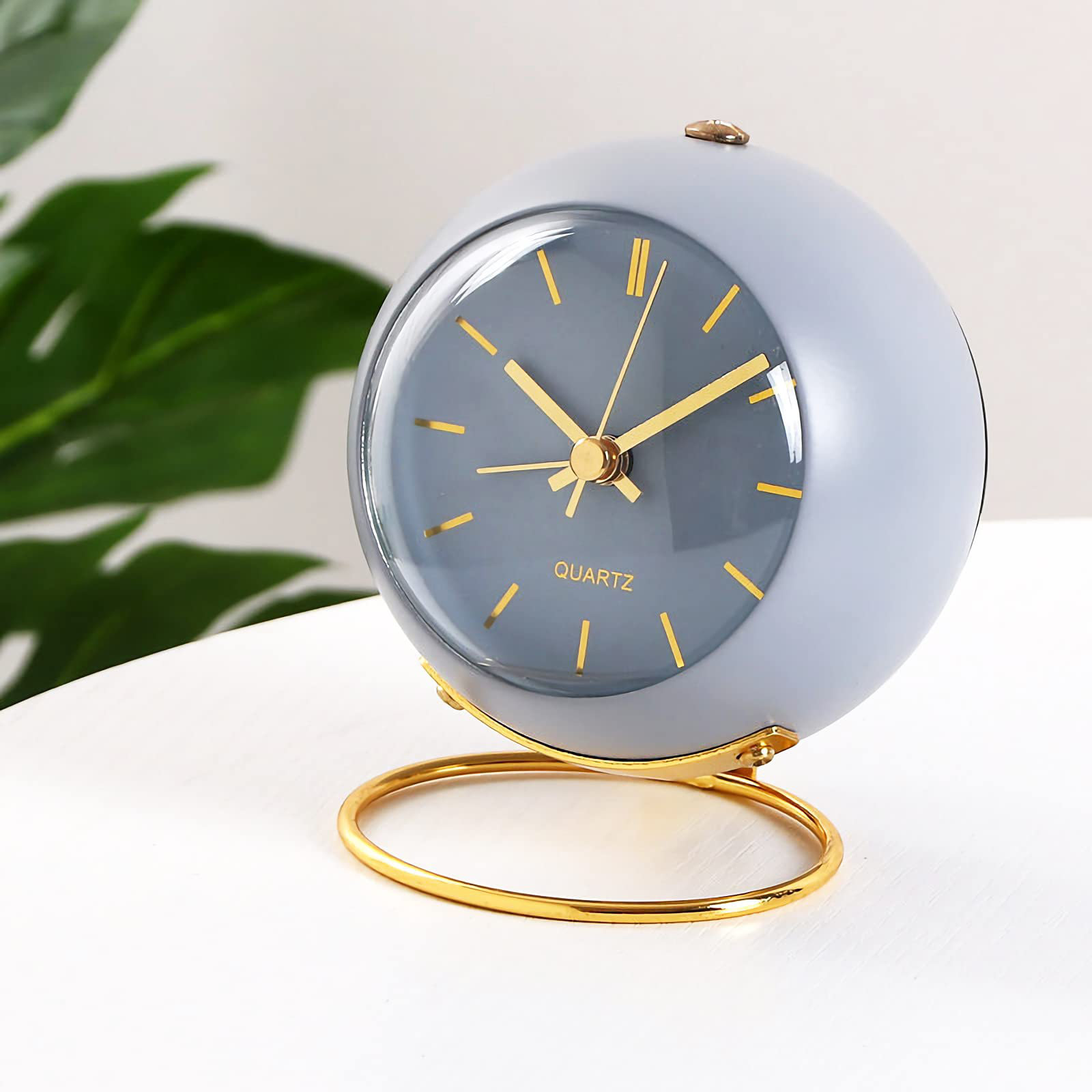 Mercer41 Classic Non-Tick Desktop Alarm Clock Small Desk Clock With ...