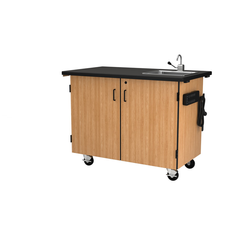 National Public Seating Mobile Science Cart with Inner Drawers, Shelf ...