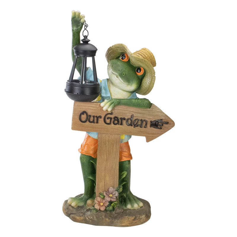 Northlight Seasonal 18-Inch Country Frog with Lantern Outdoor Garden ...