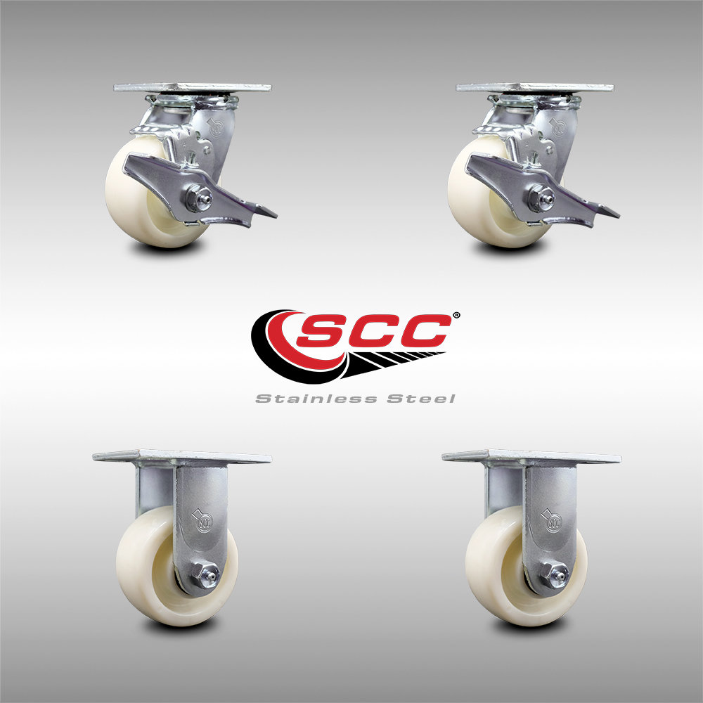 Service Caster 4 Piece Steel Nylon Caster Set | Wayfair