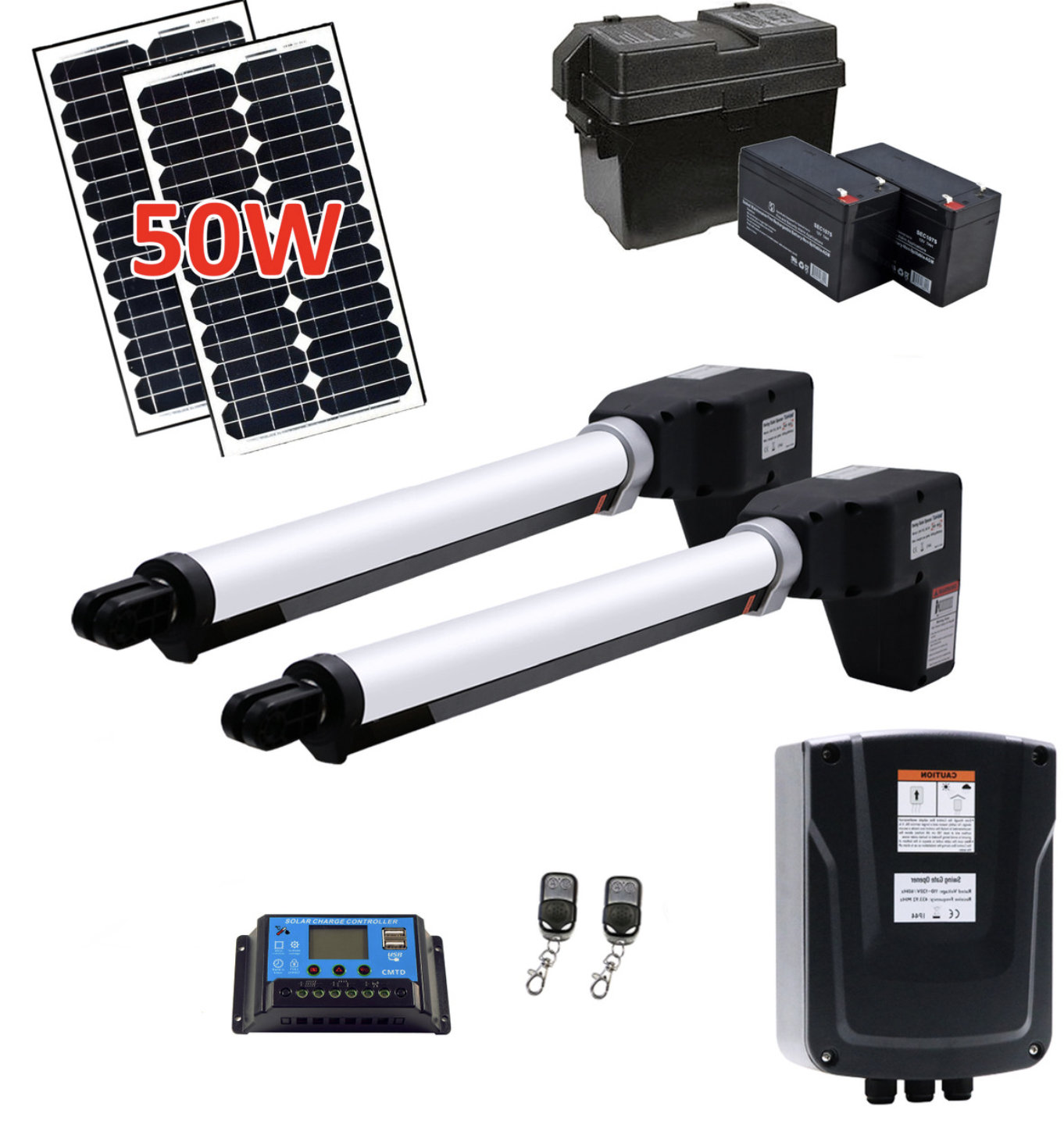 ALEKO Dual Swing Gate Operator - AS1200 AC/DC - Solar Kit 50W | Wayfair