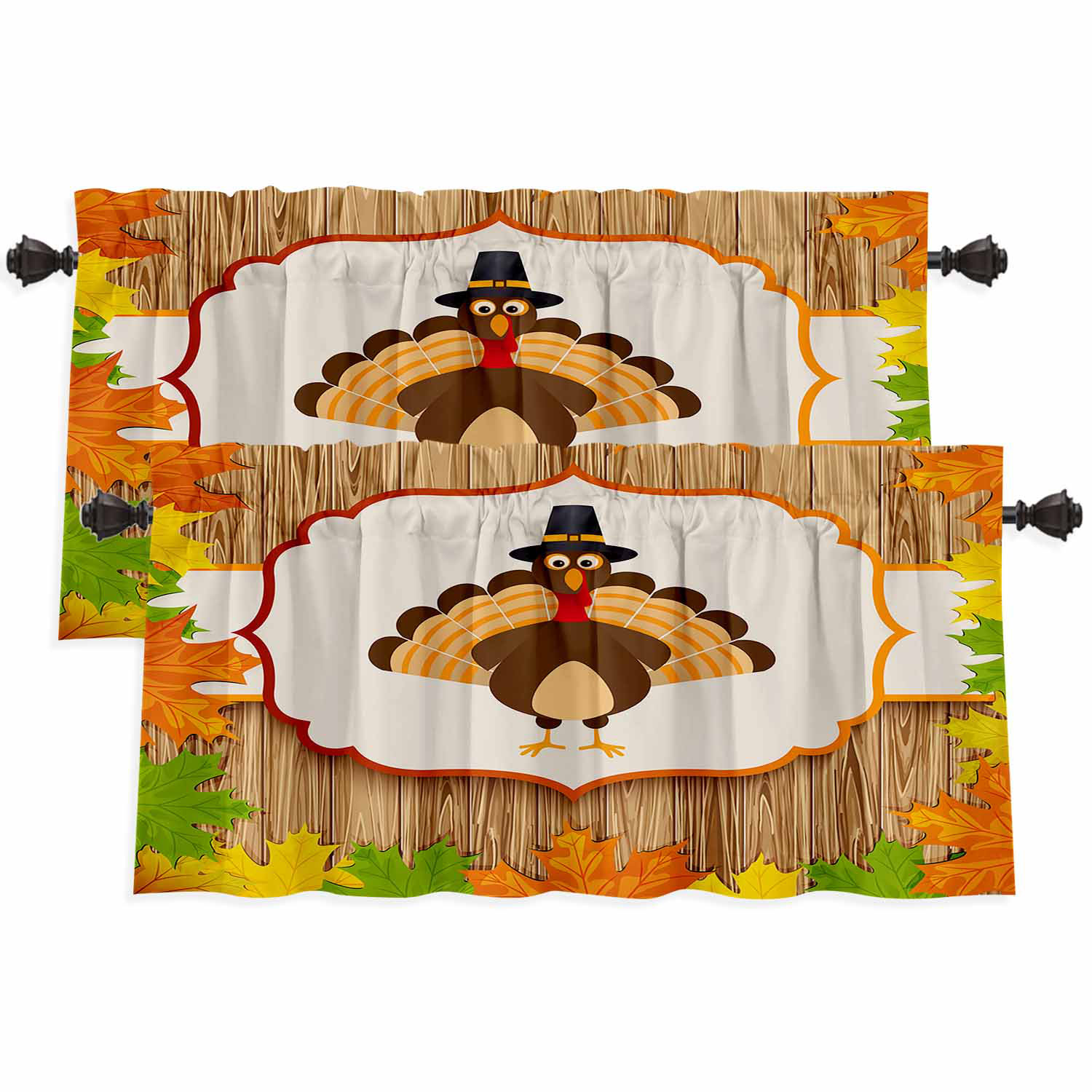 Ophelia & Co. Orange 52"W Happy Thanksgiving Turkey America Window ...