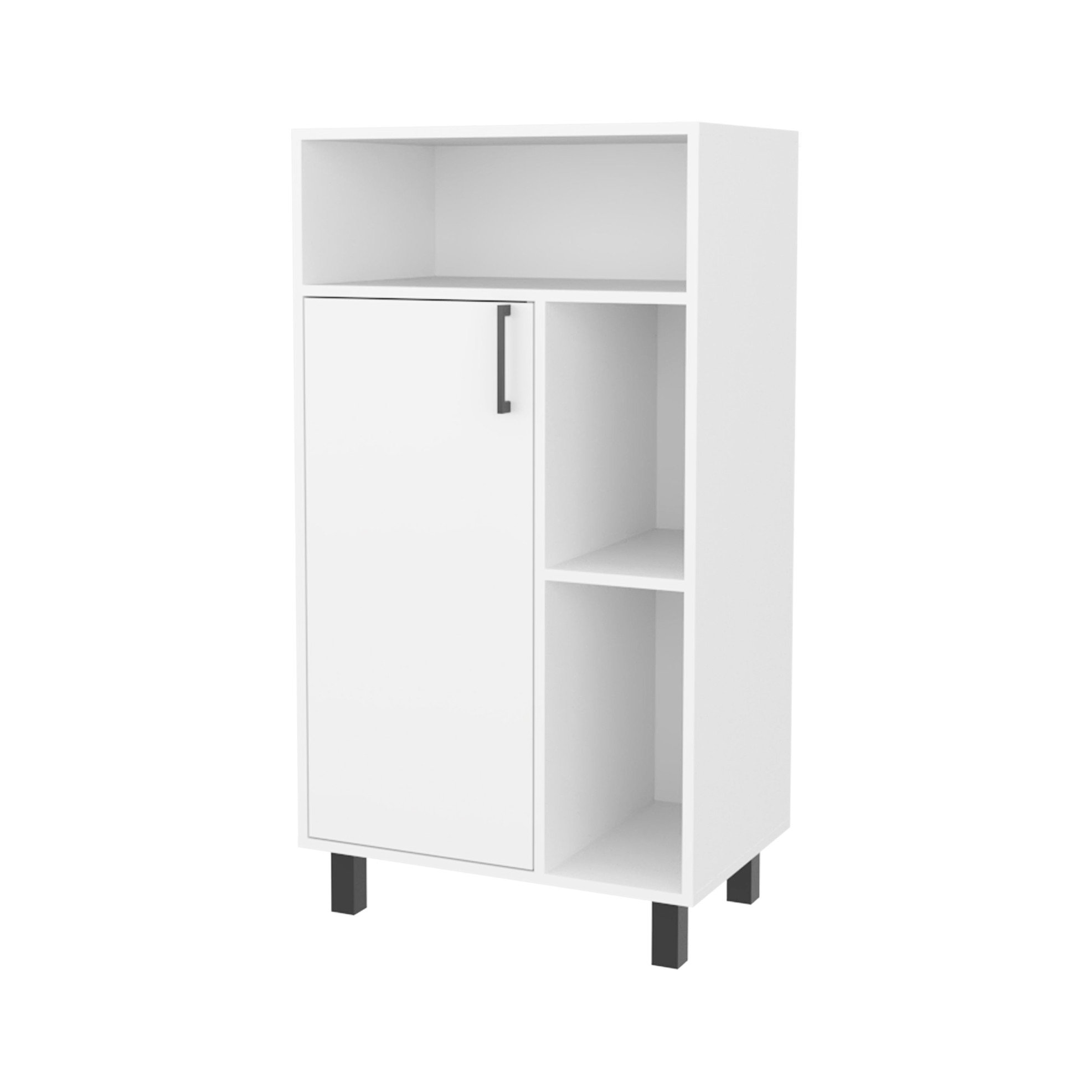 Latitude Run® White Open Storage And 1 - Door Cabinet For Kitchen ...