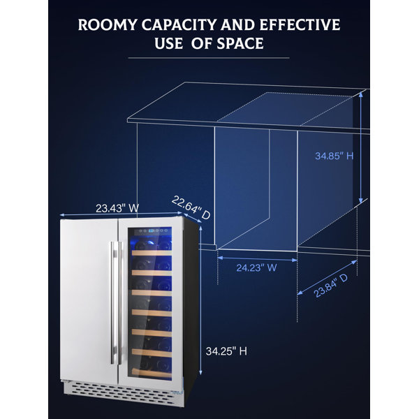 Yuan Home Low Noise 24 Inch Built In Wine And Beverage Fridge - 20 ...