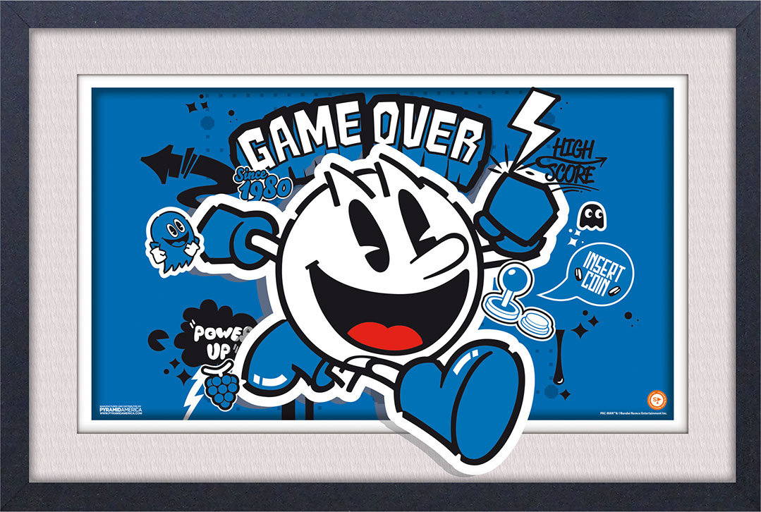 George Oliver Pac-Man-Game Over 11x17 Under Plexi Framed Poster | Wayfair