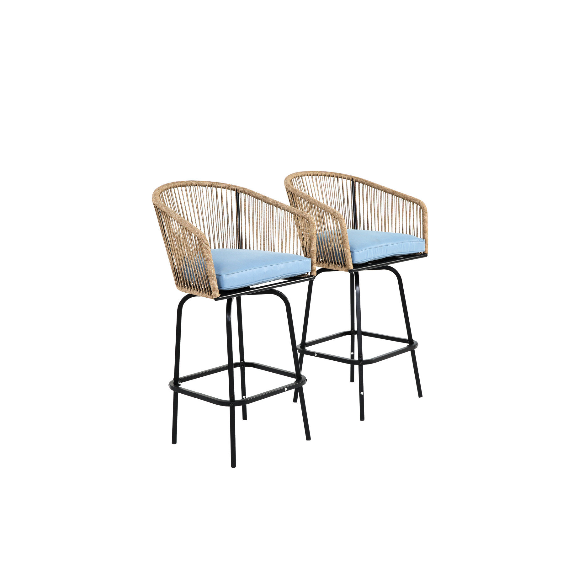 Bayou Breeze Outdoor Bar Stools With - Blue 2 Of All Weather Chairs For ...