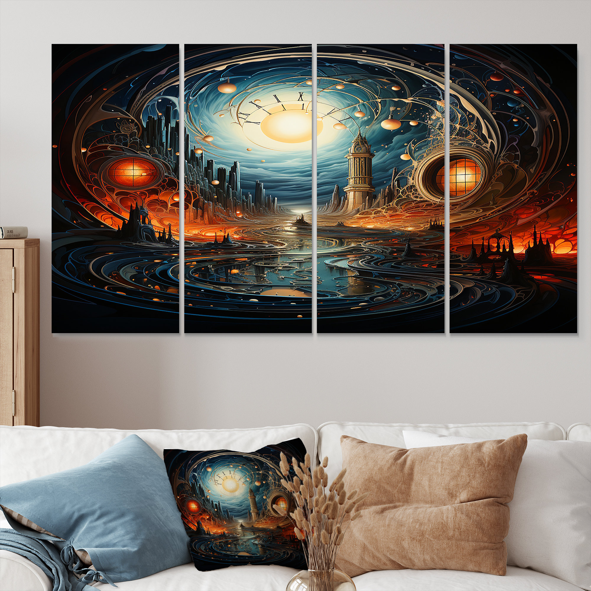 Lark Manor™ Eclipse Over Arcadia Mystic Towers - City Fantasy Wall Art ...