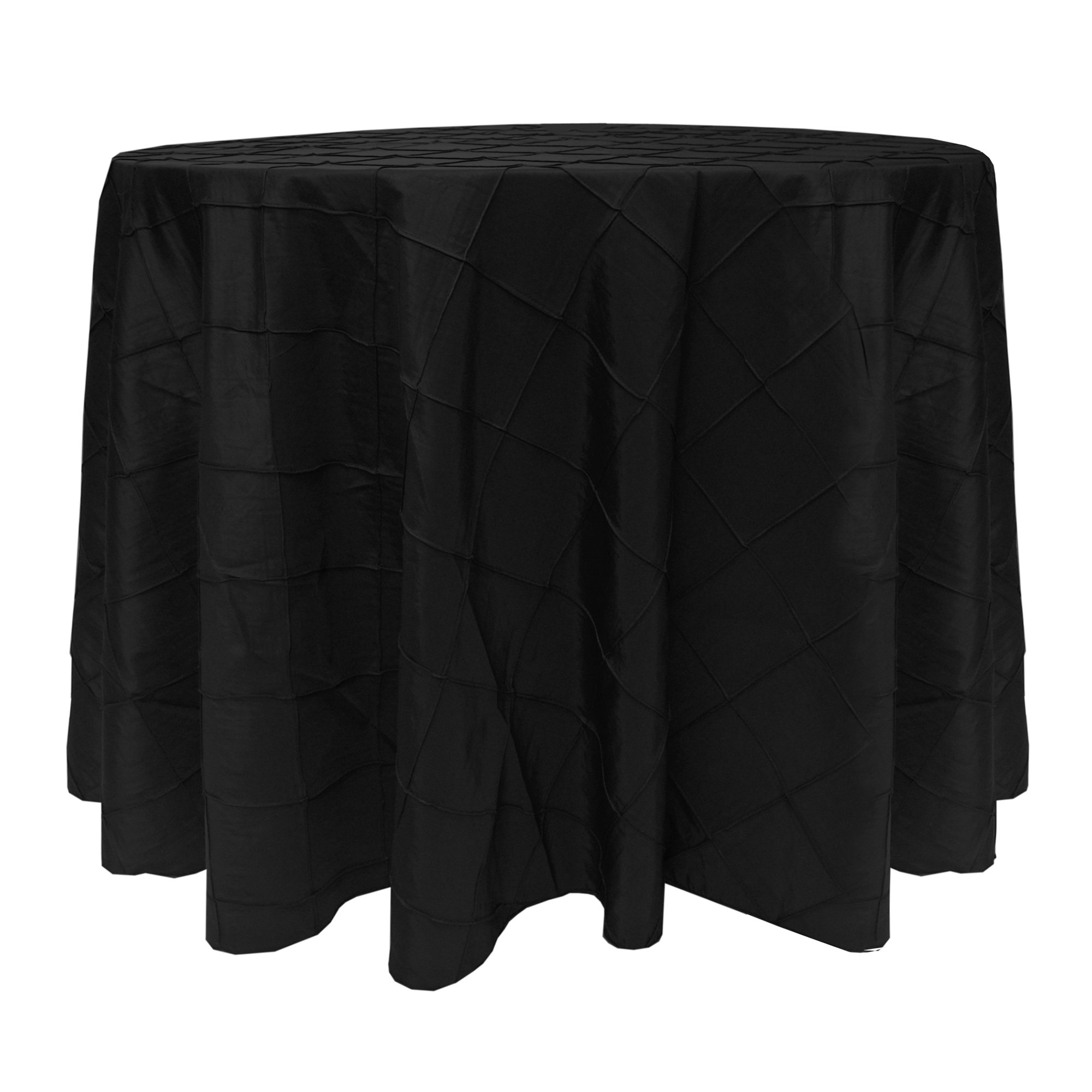 Ultimate Textile - Embroidered Pintuck Taffeta Tablecloth Black | Wayfair