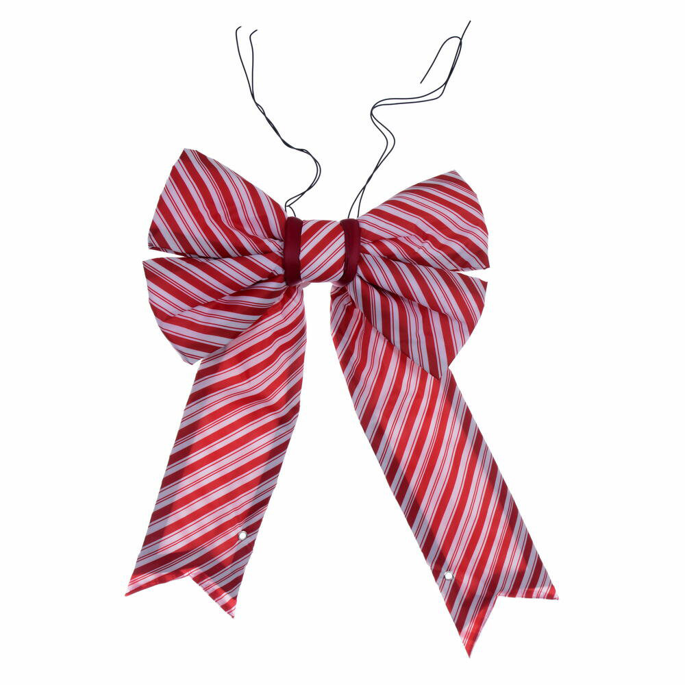 The Holiday Aisle® Red-White Outdoor Christmas Bow with UV Treated ...
