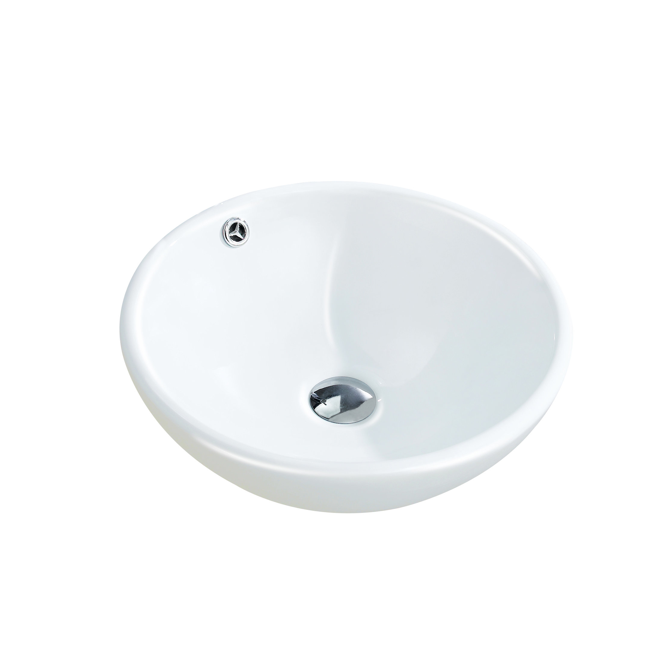 Fine Fixtures Modern Ceramic Circular Vessel Bathroom Sink with ...