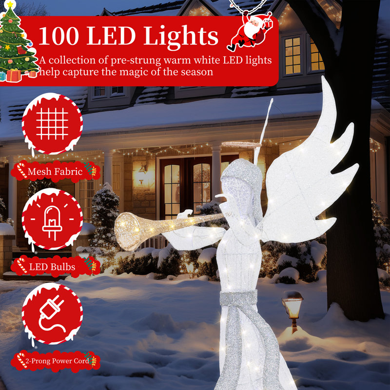 The Holiday Aisle® Christmas Decorations Outdoor Lighted Angel ...