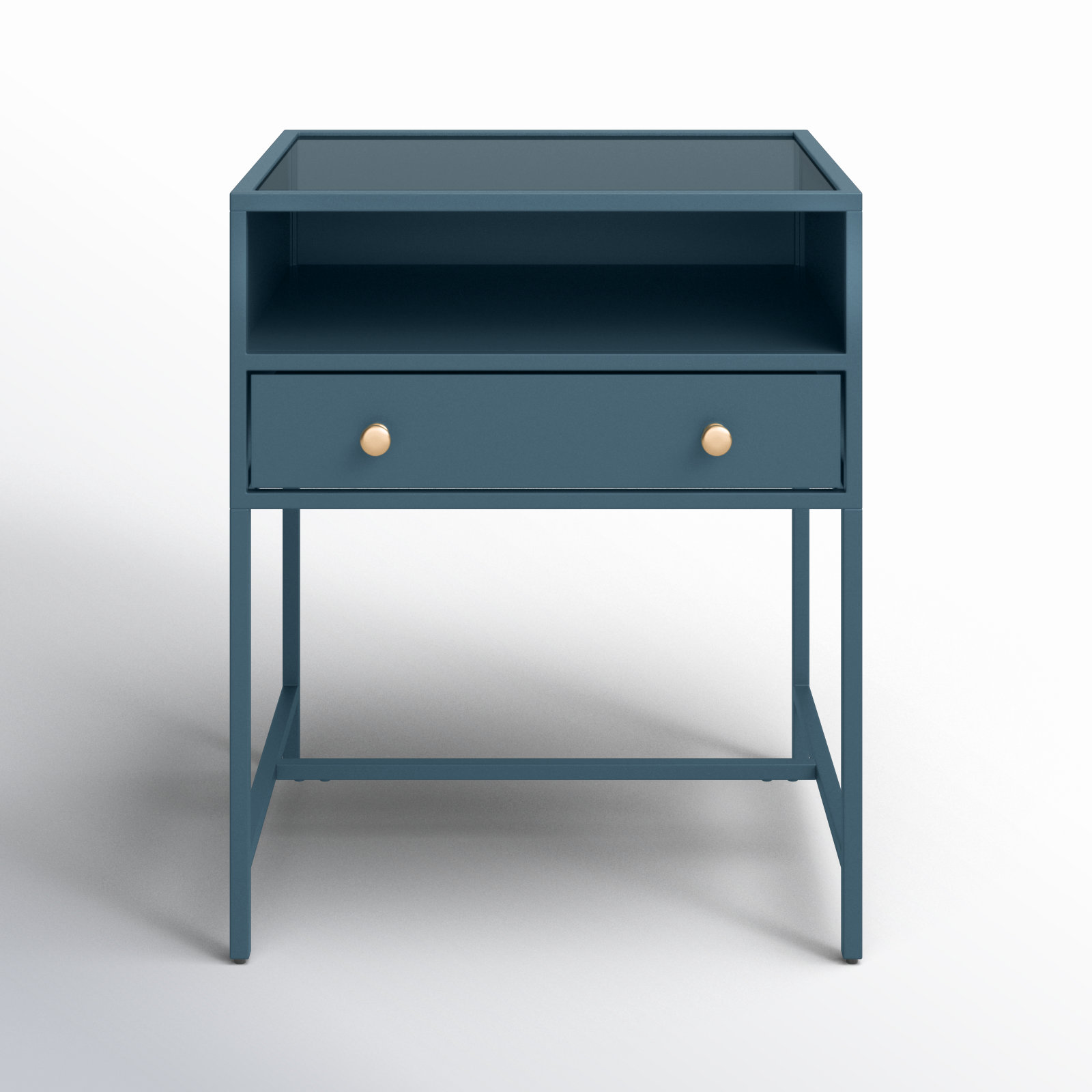 Joss & Main Julina 1 - Drawer 24" Tall Iron Nightstand with Glass Top ...