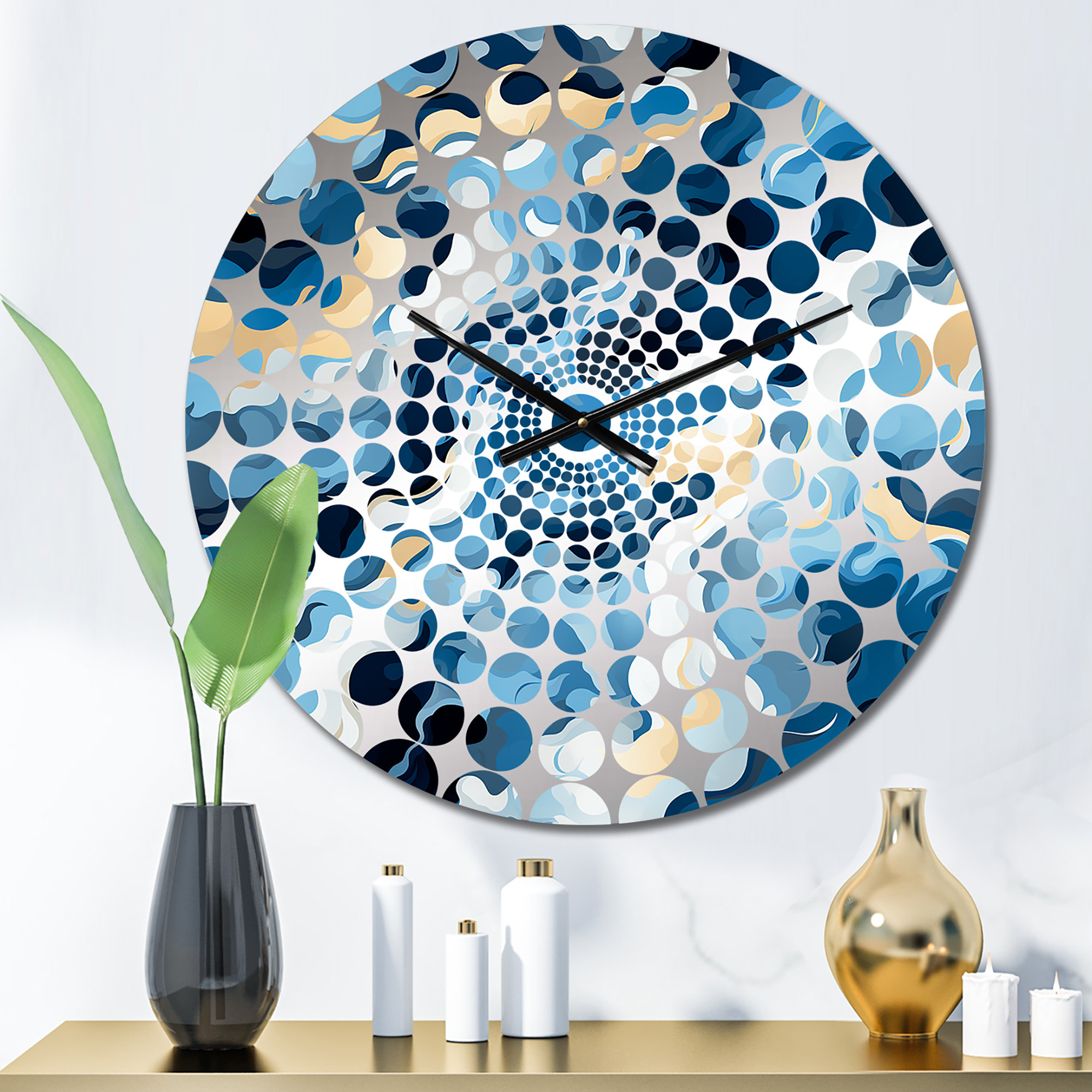 Design Art Celestial Harmony Cosmic Flow - Abstract Wall Clock | Wayfair