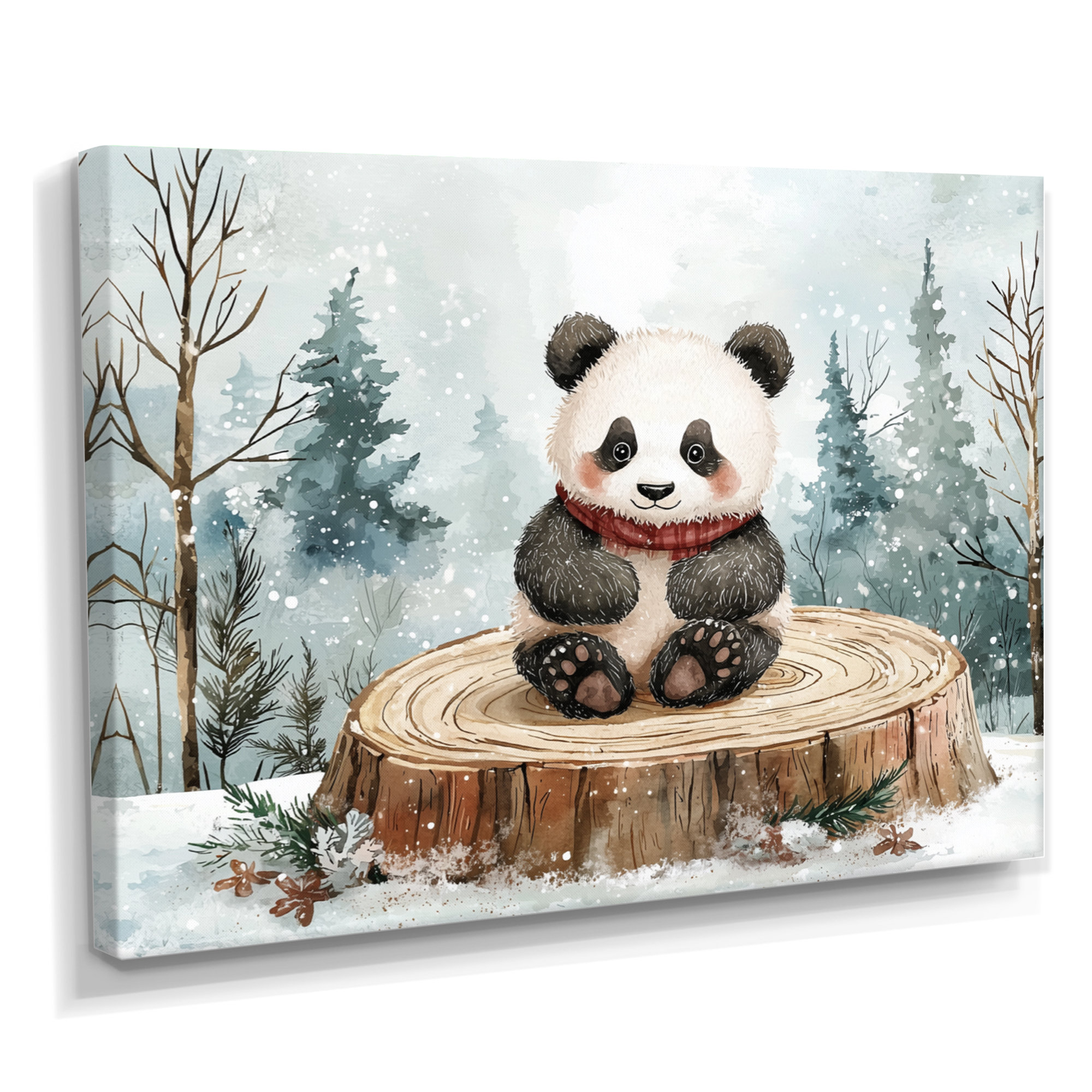 Redwood Rover Marlborough Cute Panda In Winter Landscape - Panda Wall ...