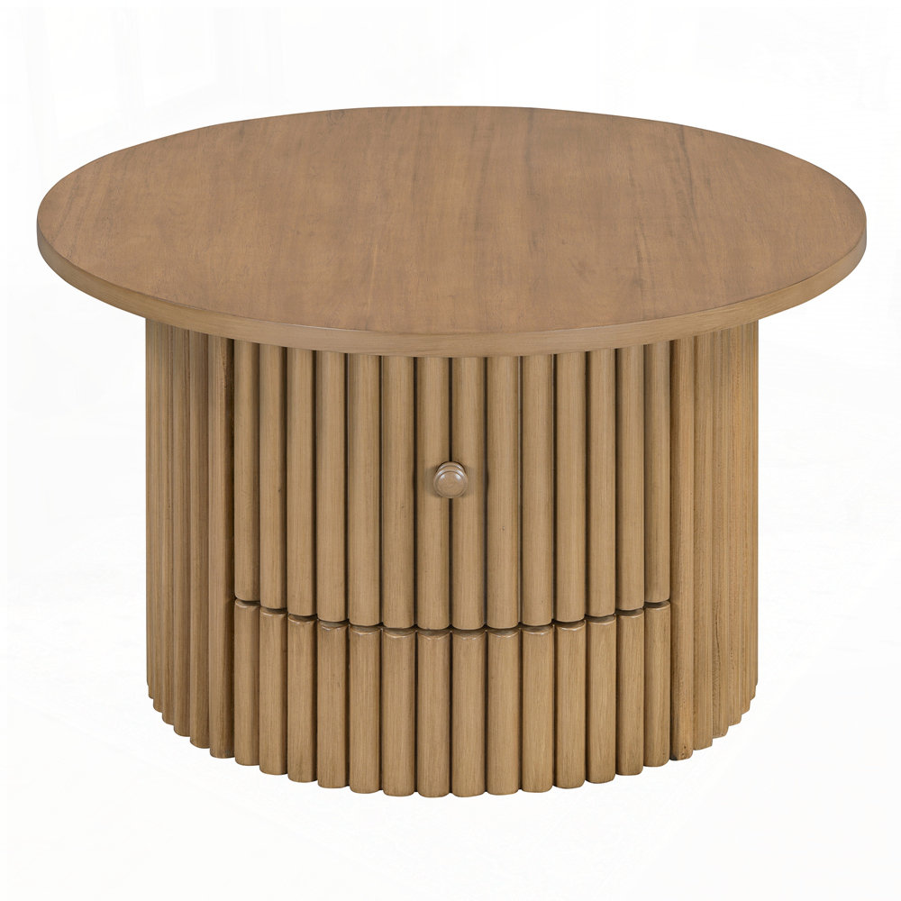 Latitude Run® Center Table with Vertical Slat Base | Wayfair