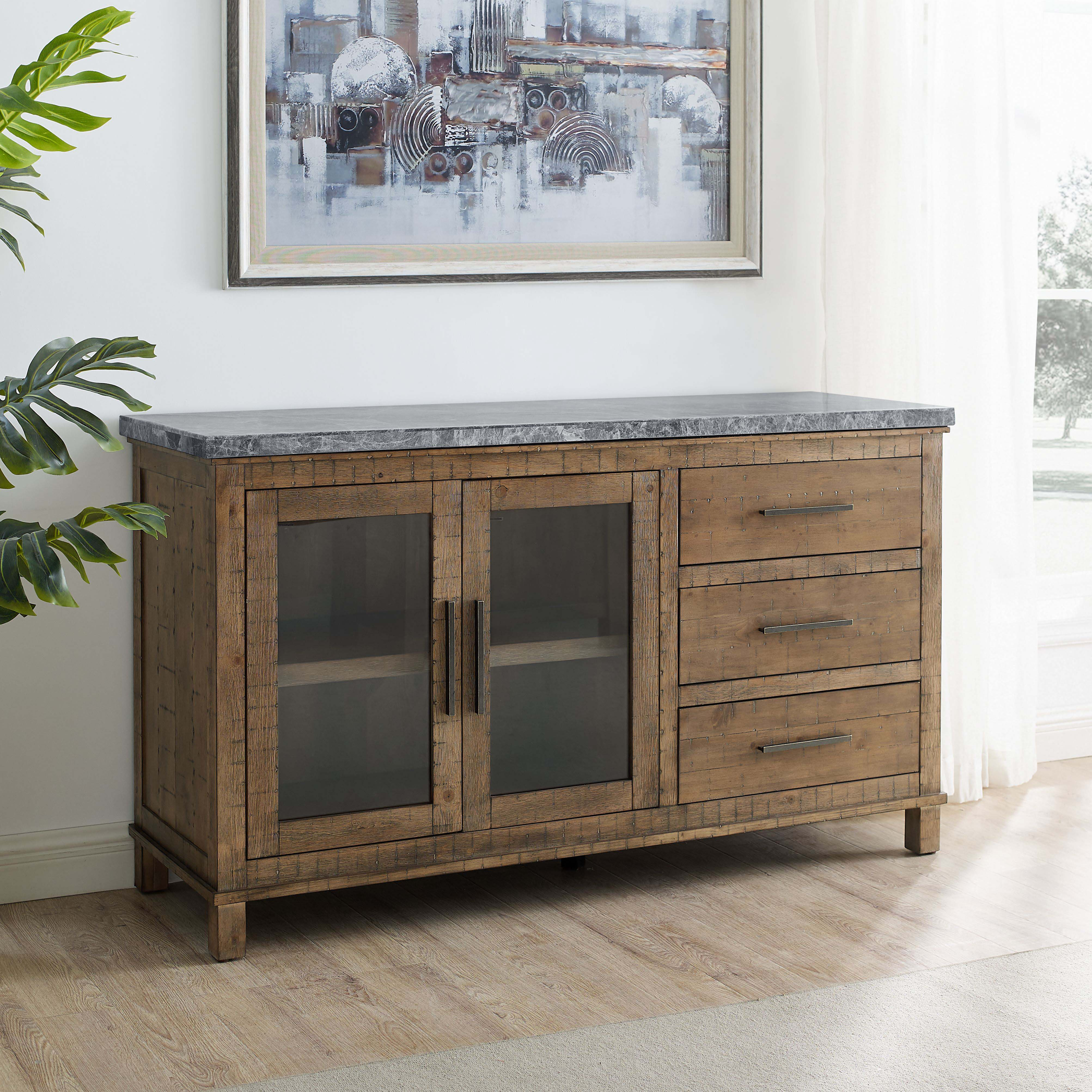 Gracie Oaks Gray Marble Server | Wayfair