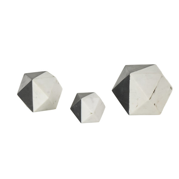 Ivy Bronx Cole And Grey Marble Cube Two-Toned Hexagon Geometric ...