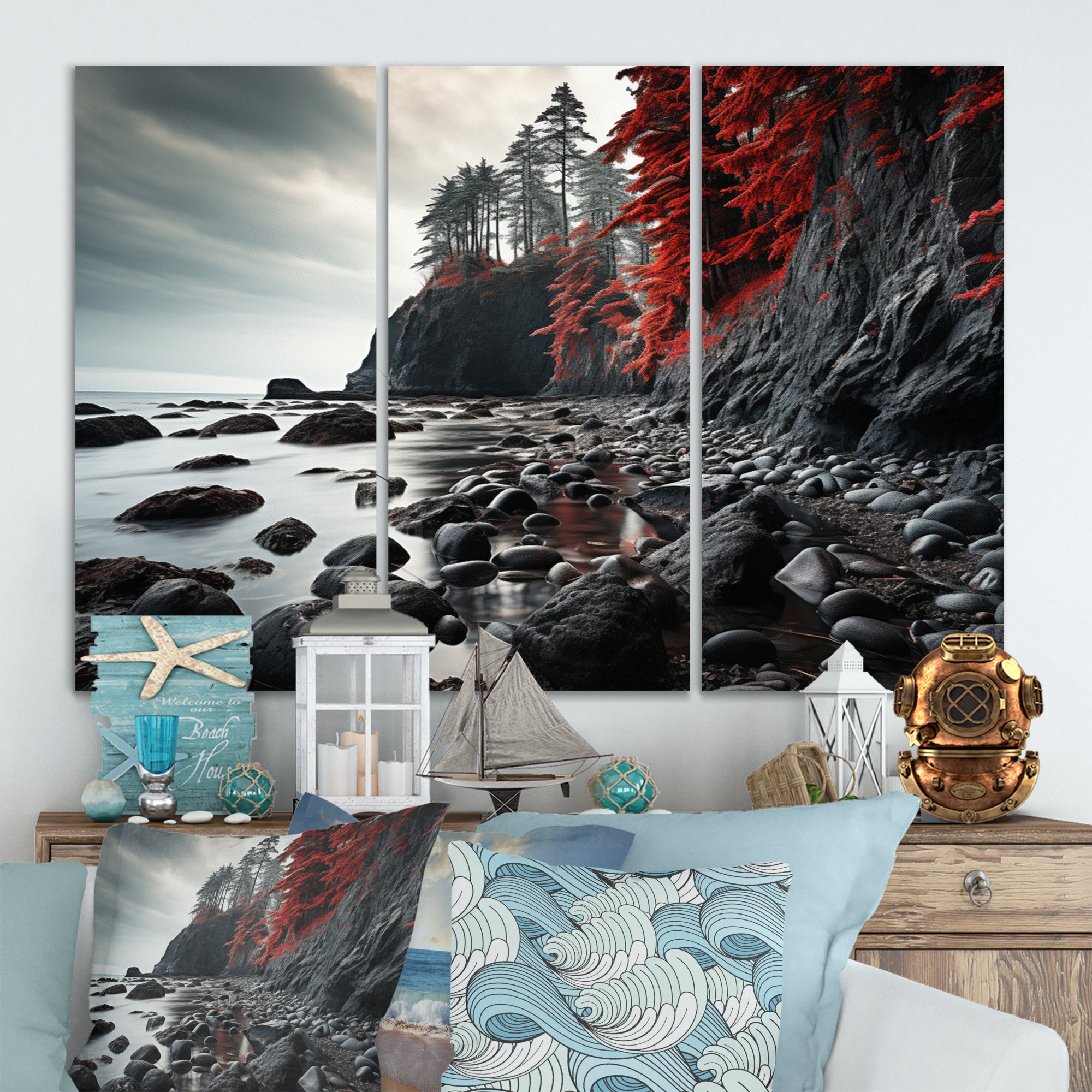 Dovecove Coastal Wilderness II - Landscapes Metal Wall Decor Set | Wayfair