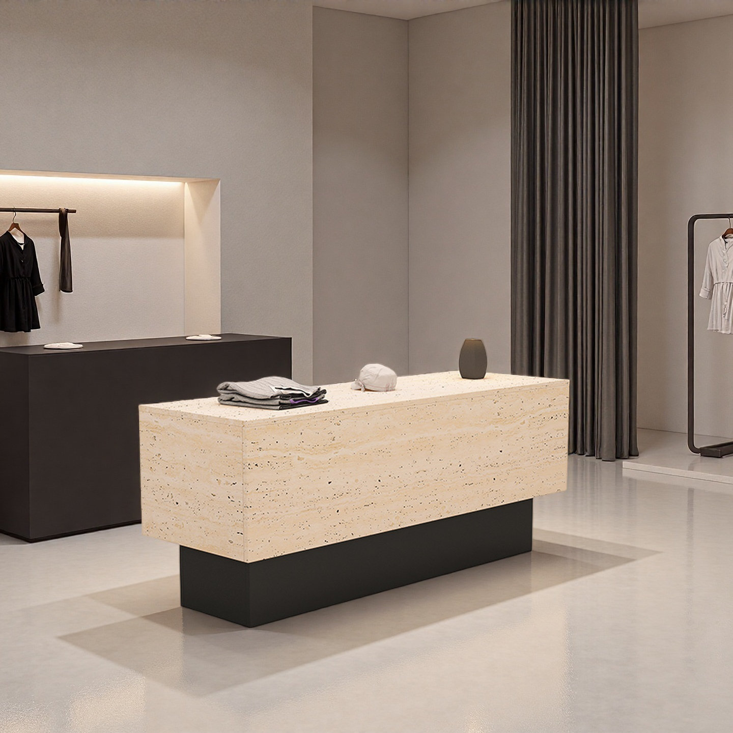 Orren Ellis Display table in the clothing store | Wayfair
