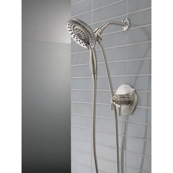 Delta H2Okinetic Hand Shower with Slide Bar,Single Spray Handheld ...