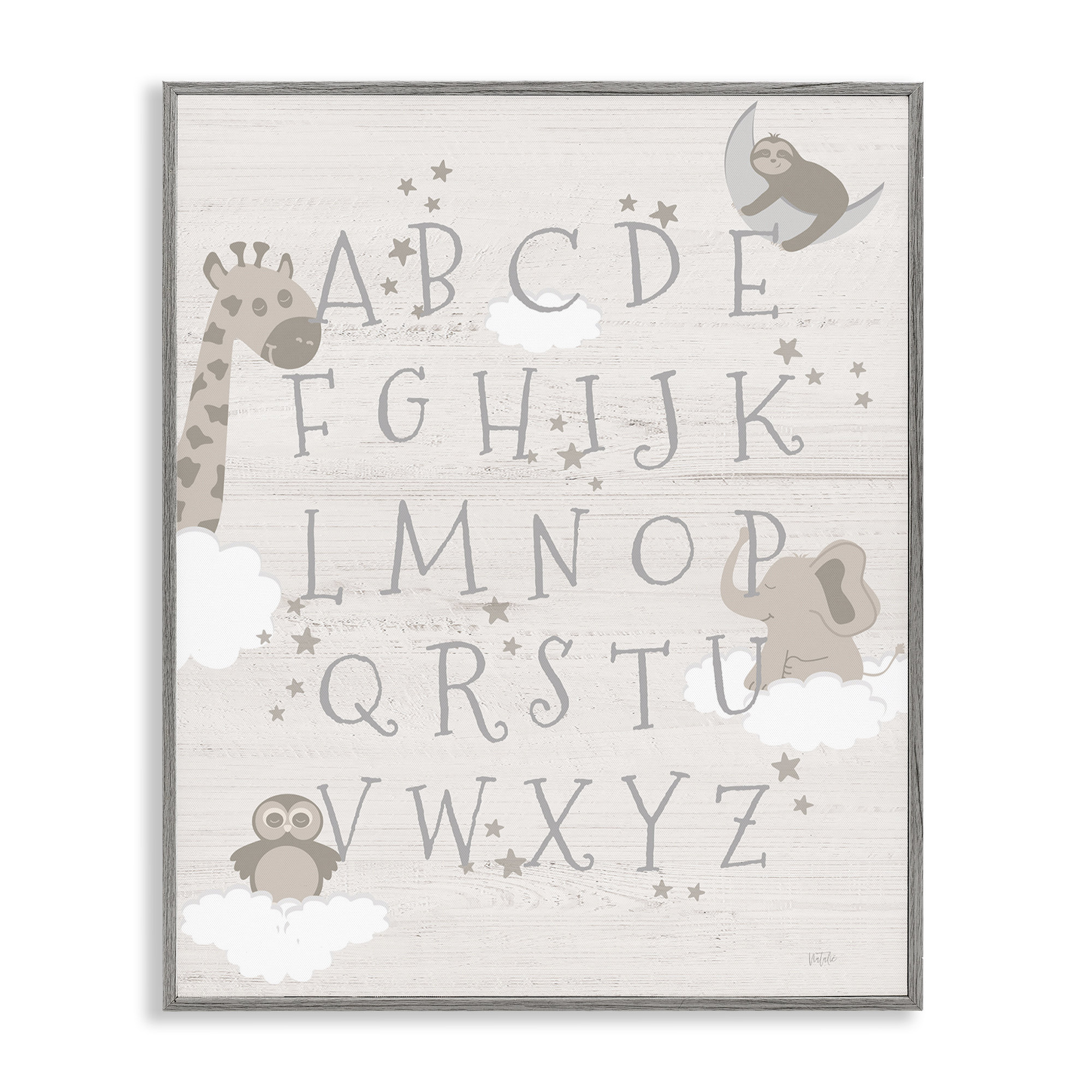 Ophelia & Co. Neutral Beige Alphabet Framed Giclee Art by Natalie ...