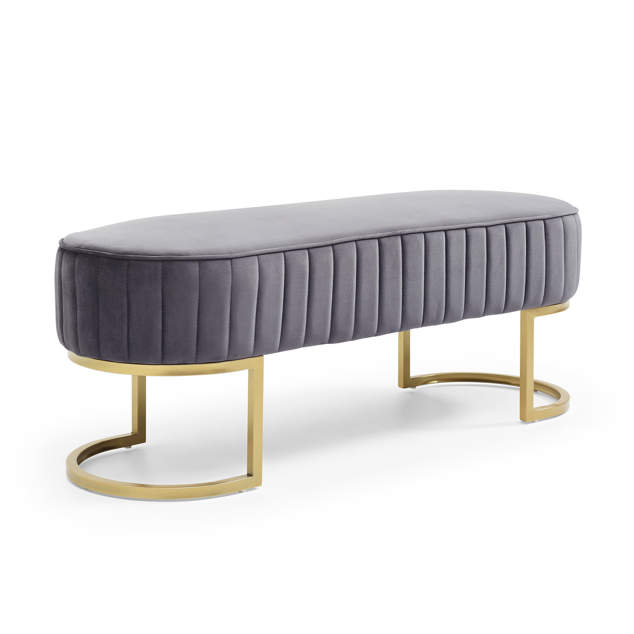 Ebern Designs Modern Ottoman Bench With Soft Upholstery For Versatile ...