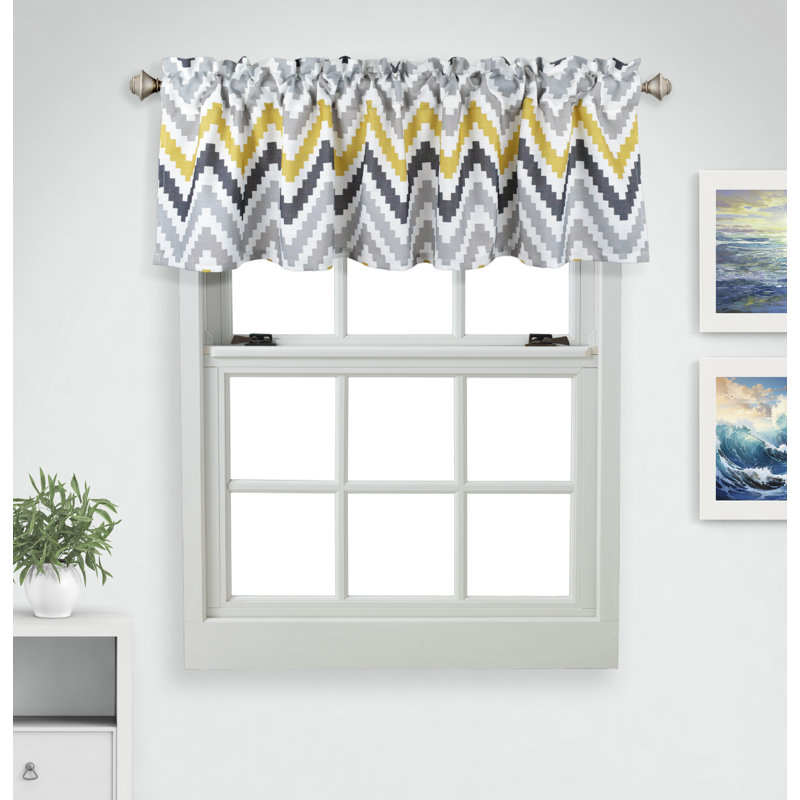 Ebern Designs Waynant Chevron Tailored 56'' W Window Valance | Wayfair