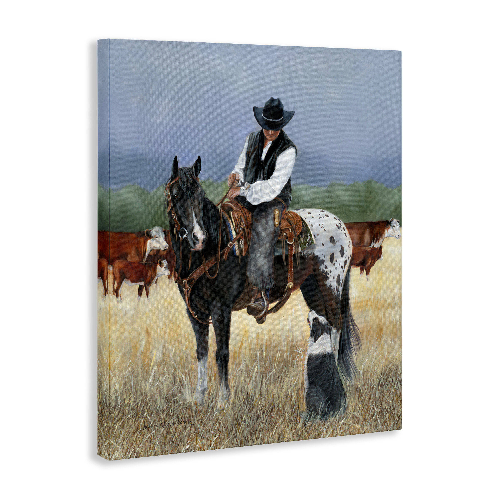 Union Rustic Cowboy & Dog Canvas Wall Art by Victoria Schultz | Wayfair