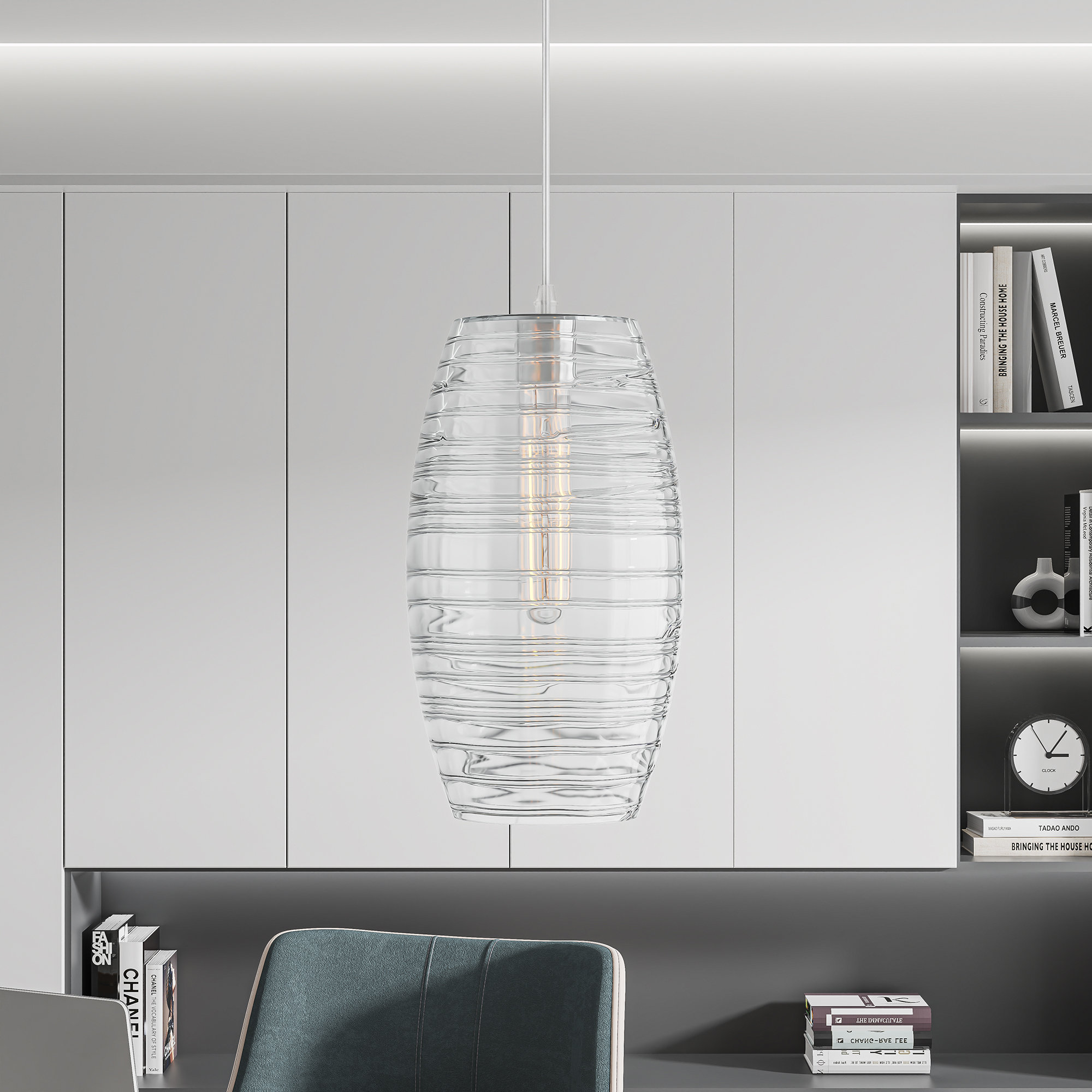 Wade Logan Aref 1-Light Single Pendant with Handblown Glass for Dining ...