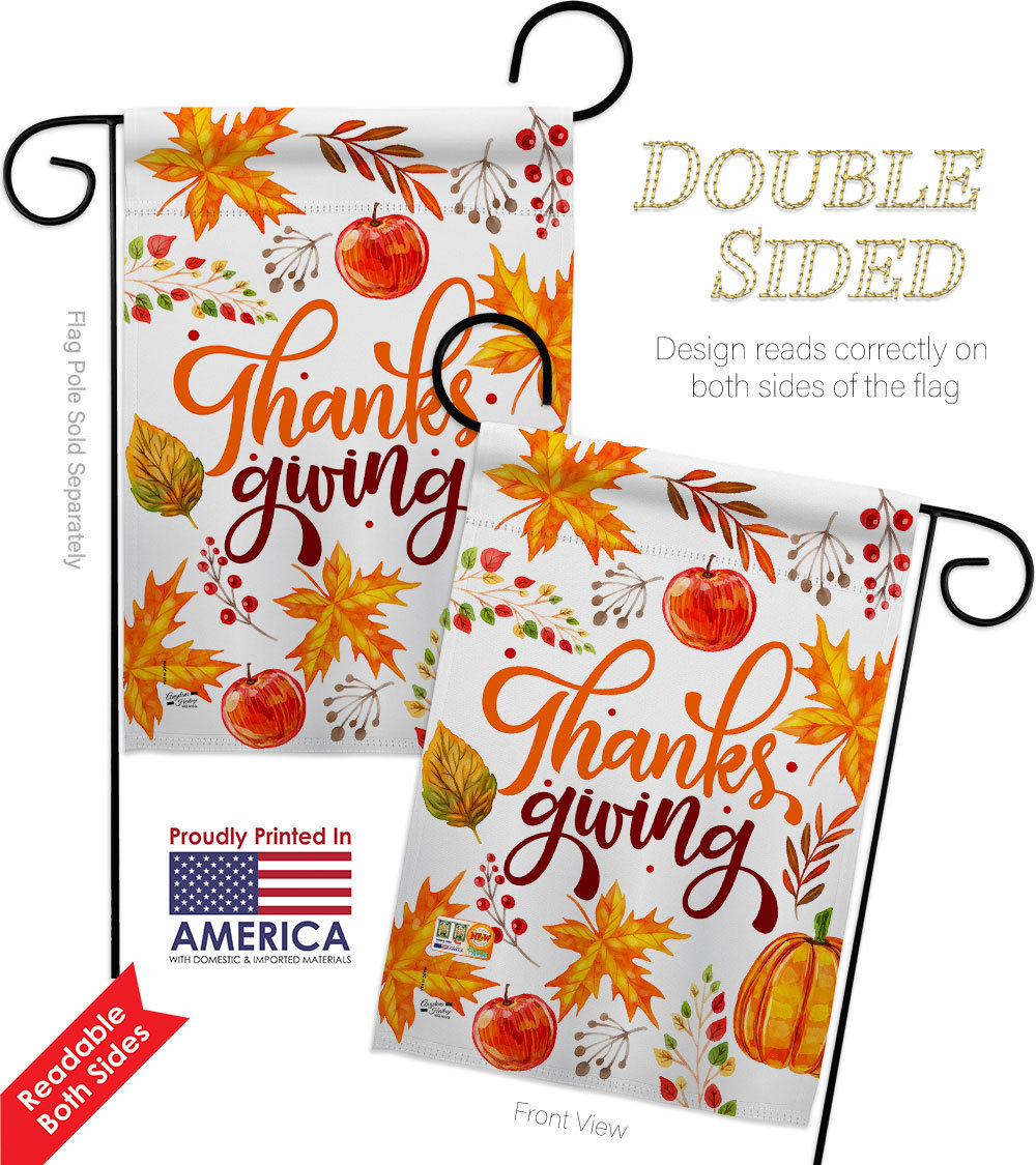 Angeleno Heritage Thanksgiving Leaves Garden Flag Set Fall 13 X18.5 ...