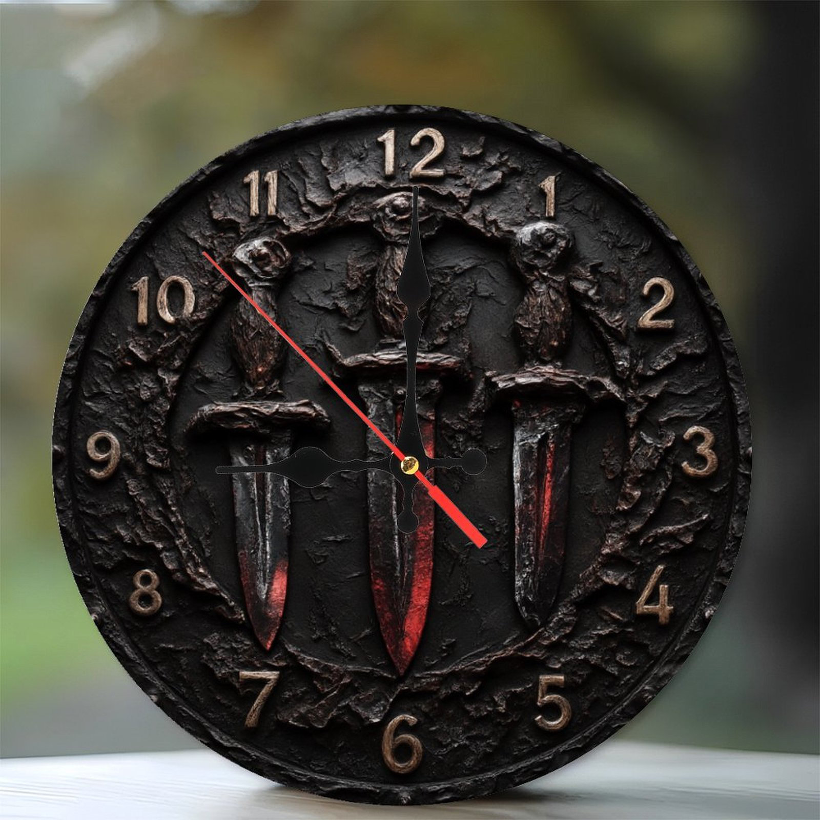 Dakota Fields Clock Face With Three Swords | Wayfair