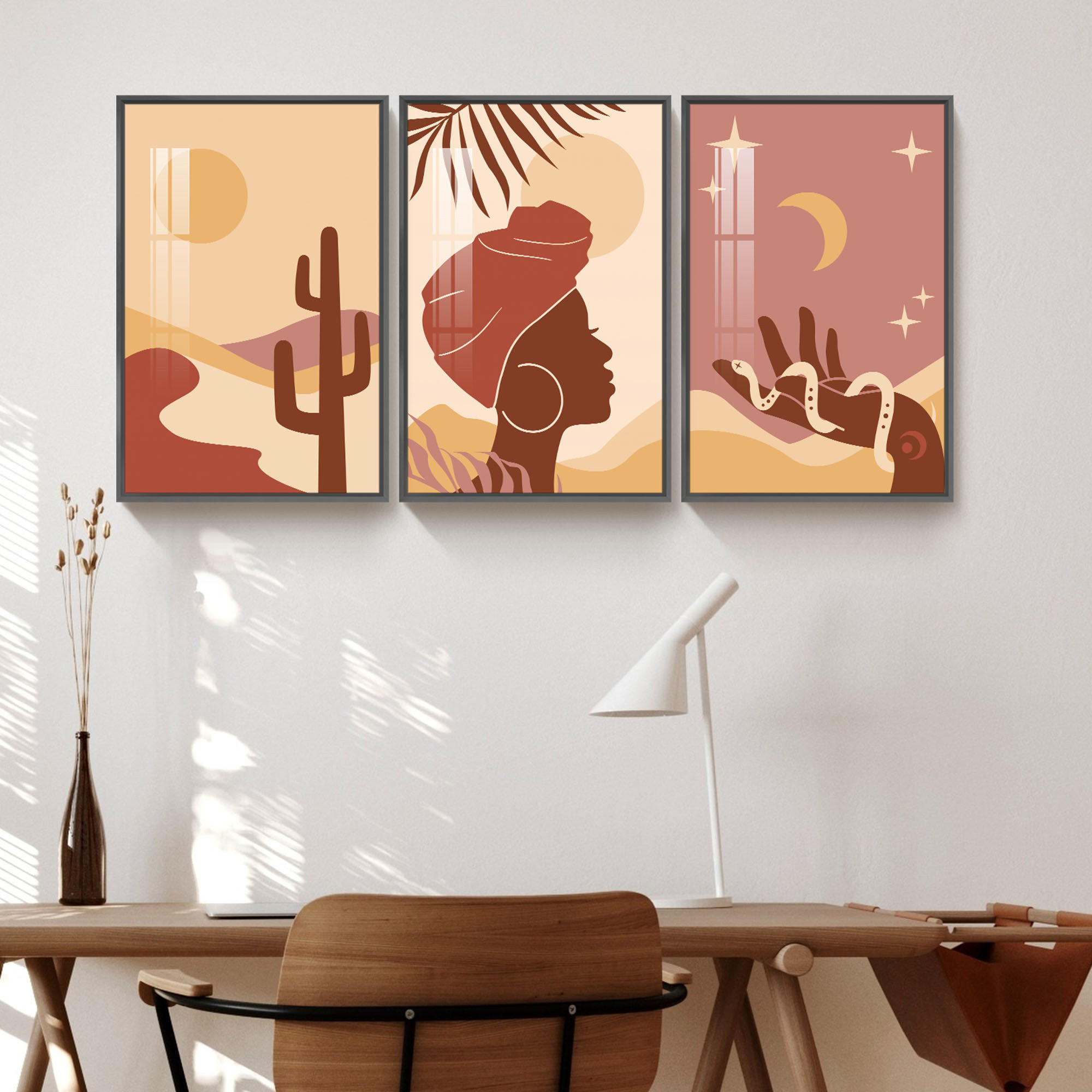 Union Rustic Boho Canvas Wall Art Black Woman And Desert Landscape ...