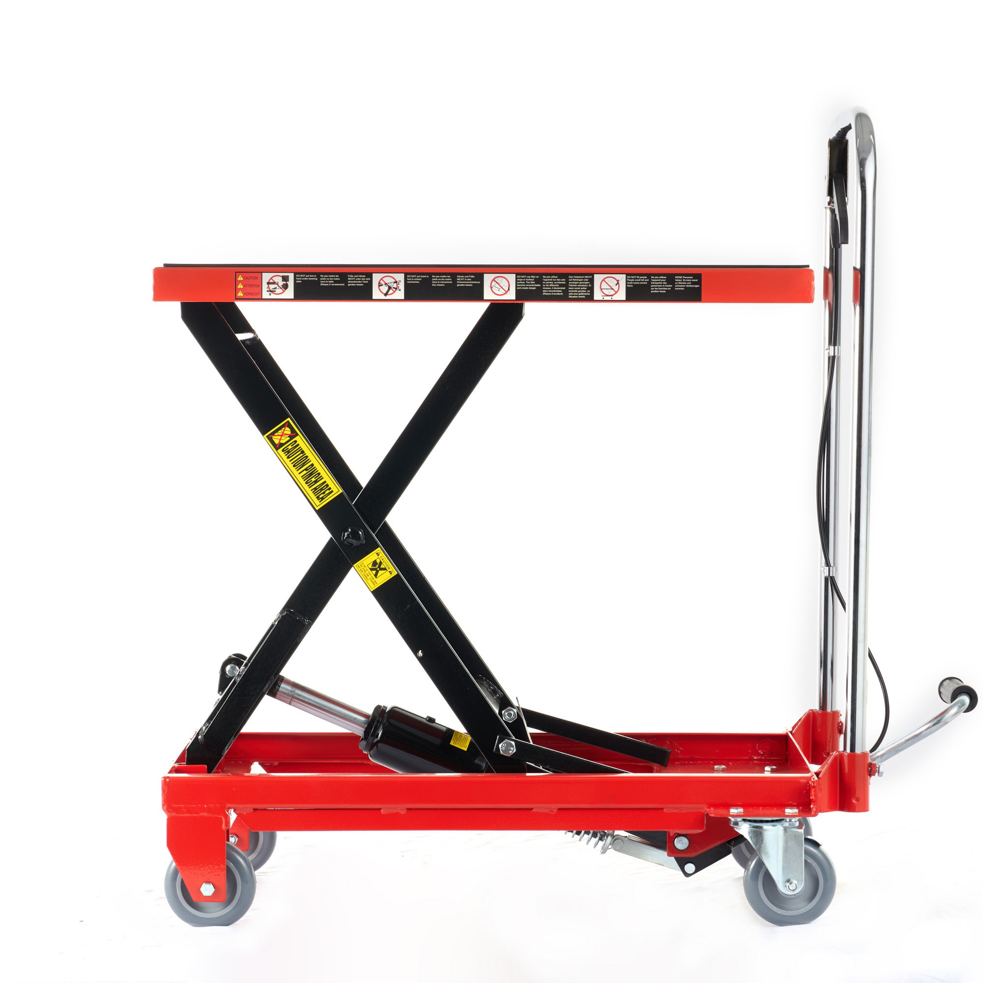 Myhomekeepers Hydraulic Lift Table Cart,500Lbs Load Capacity 28.5Inch ...
