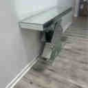 Everly Quinn Amla 47.25" Mirrored Glass Console Table Entryway Living ...