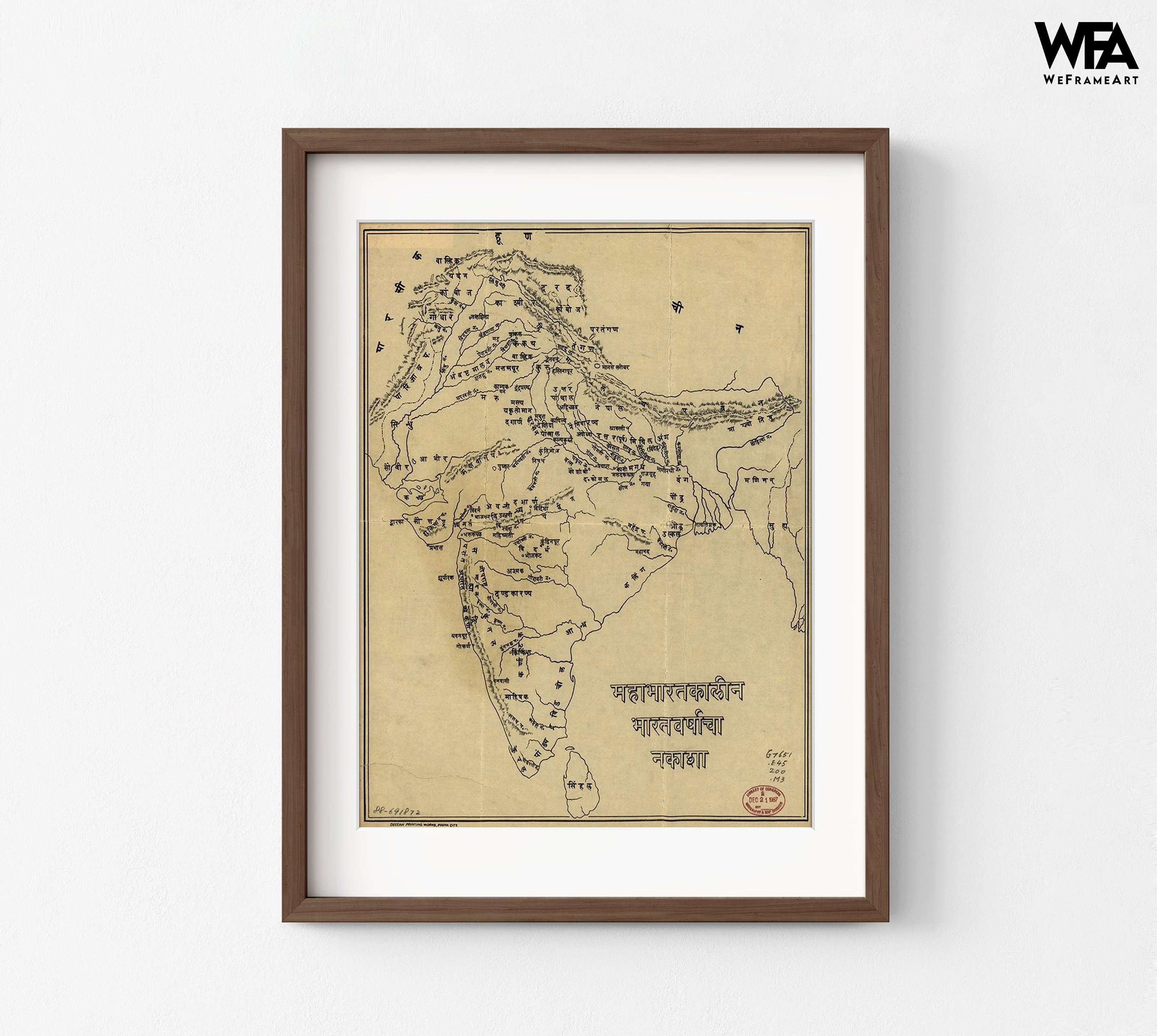WeFrameArt Map Of India With Place Names In India Associated With The ...