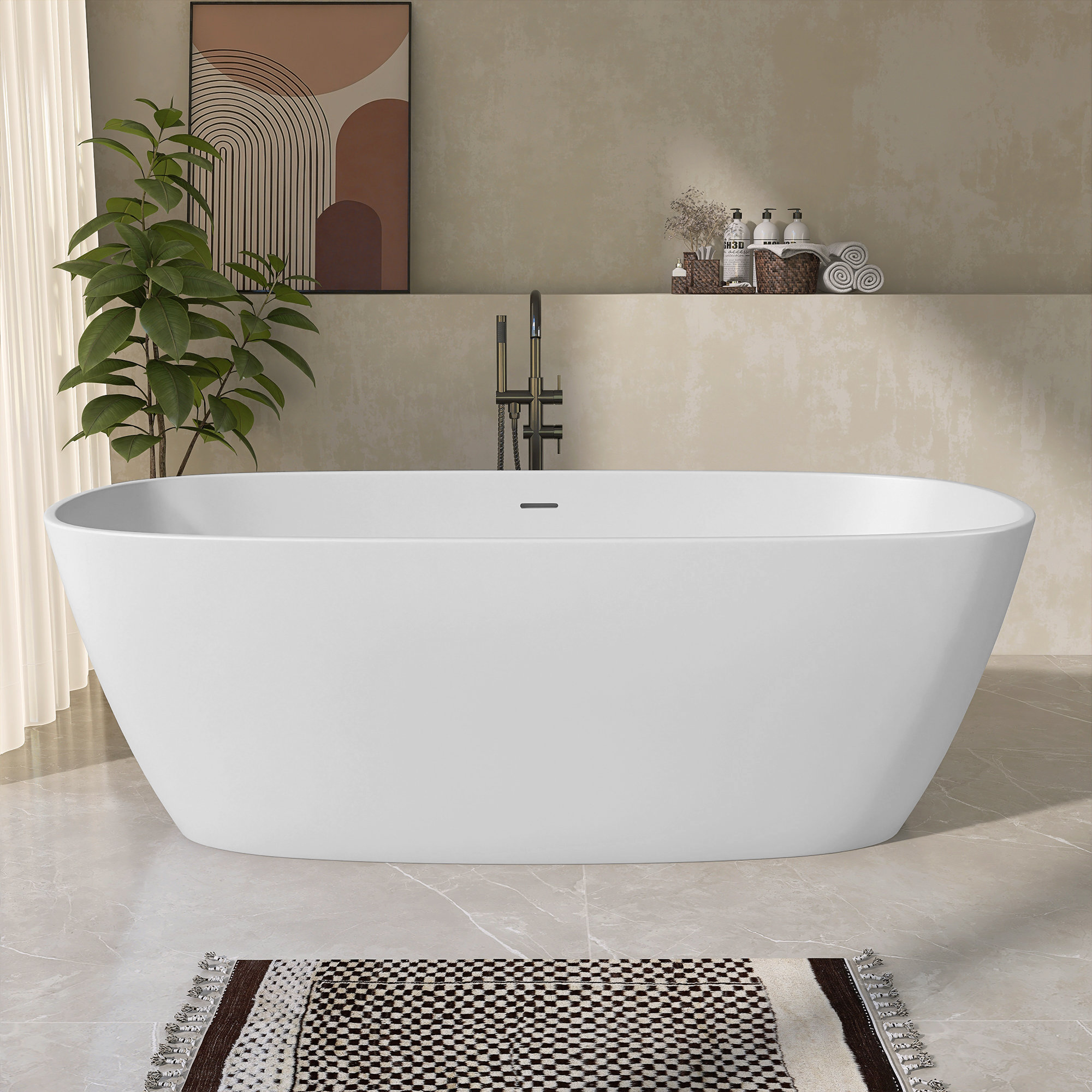 Solid Surface Freestanding Tub
