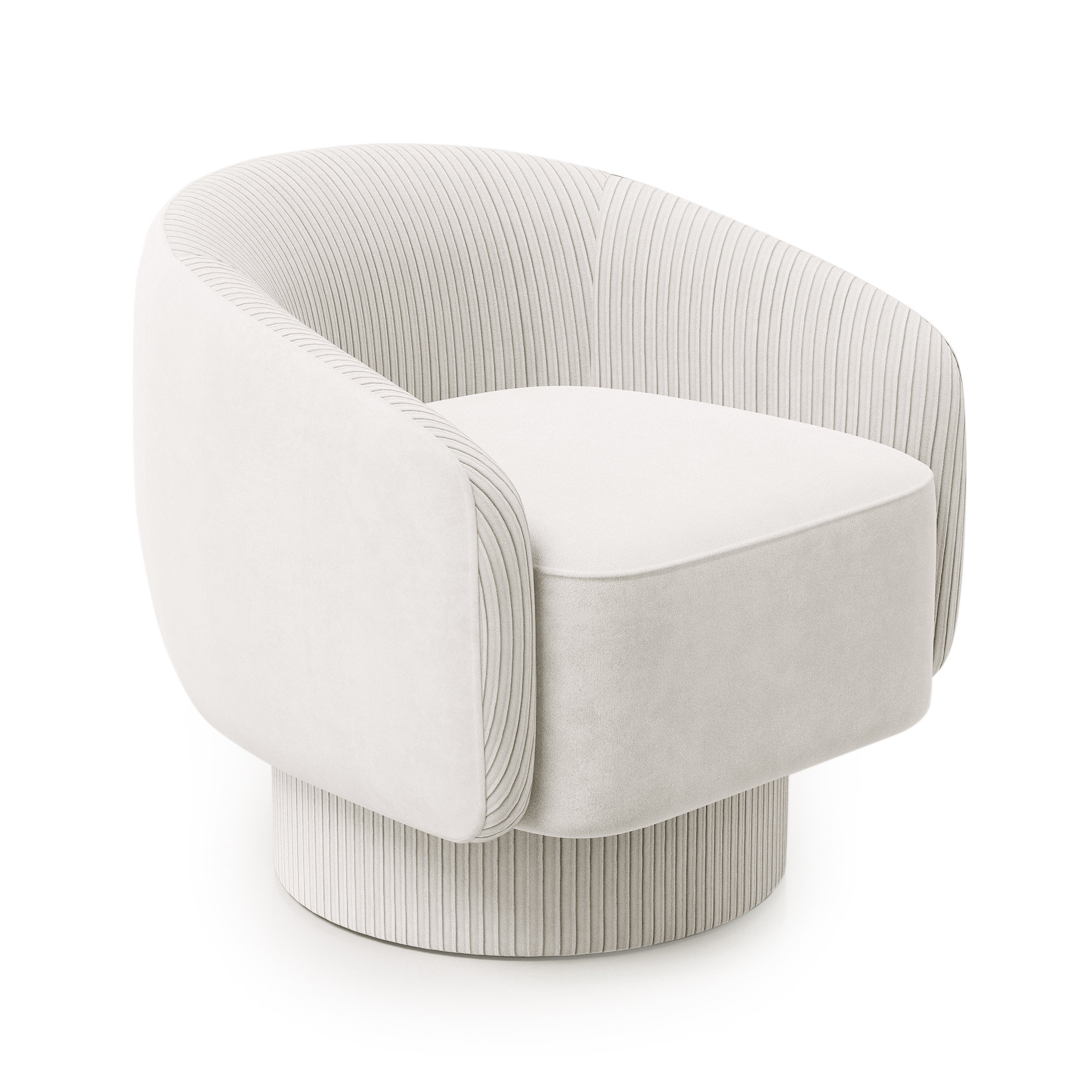 Ivy Bronx Leticha 27.6'' W Velvet Swivel Barrel Chair & Reviews | Wayfair