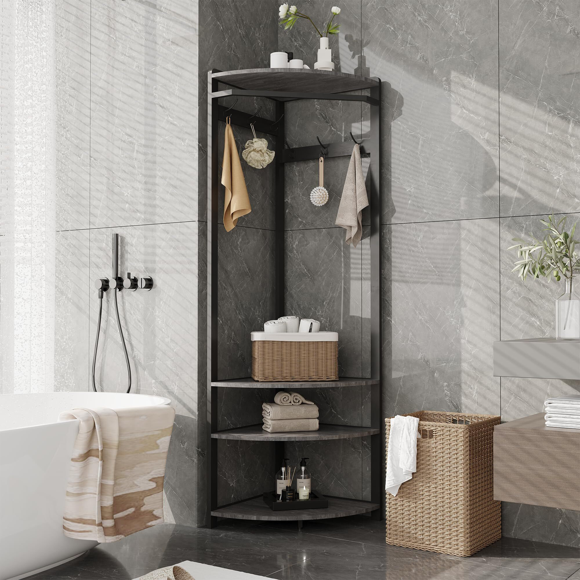 Latitude Run® Corner Coat Rack With 6 Double Hooks - Wayfair Canada