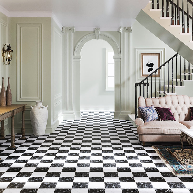 Merola Tile Merzoni Checker Ruzzini 18" x 18" Porcelain Wall & Floor ...