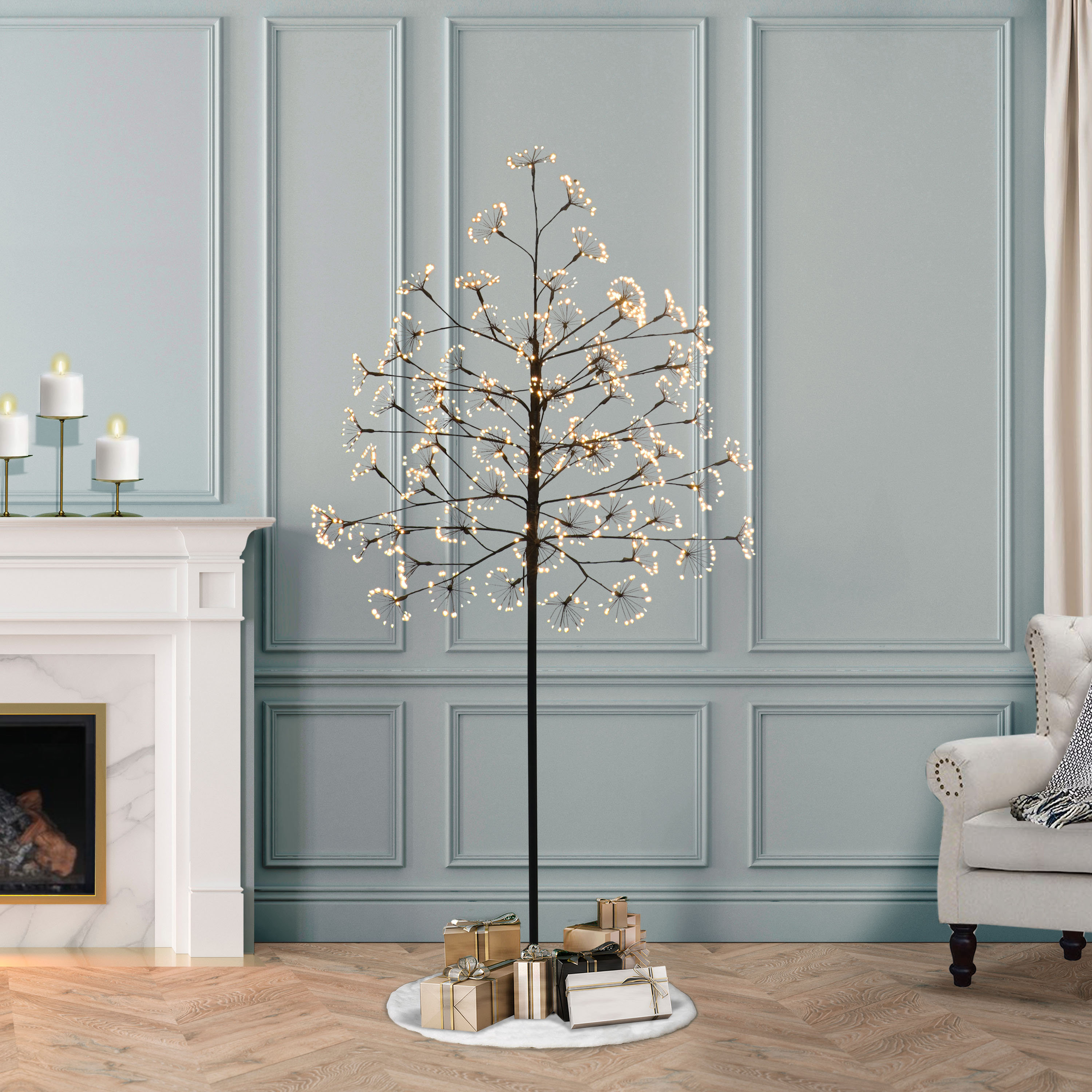 The Holiday Aisle® 6' Pre-Lit Twig Tree With LED Warm White Lights ...