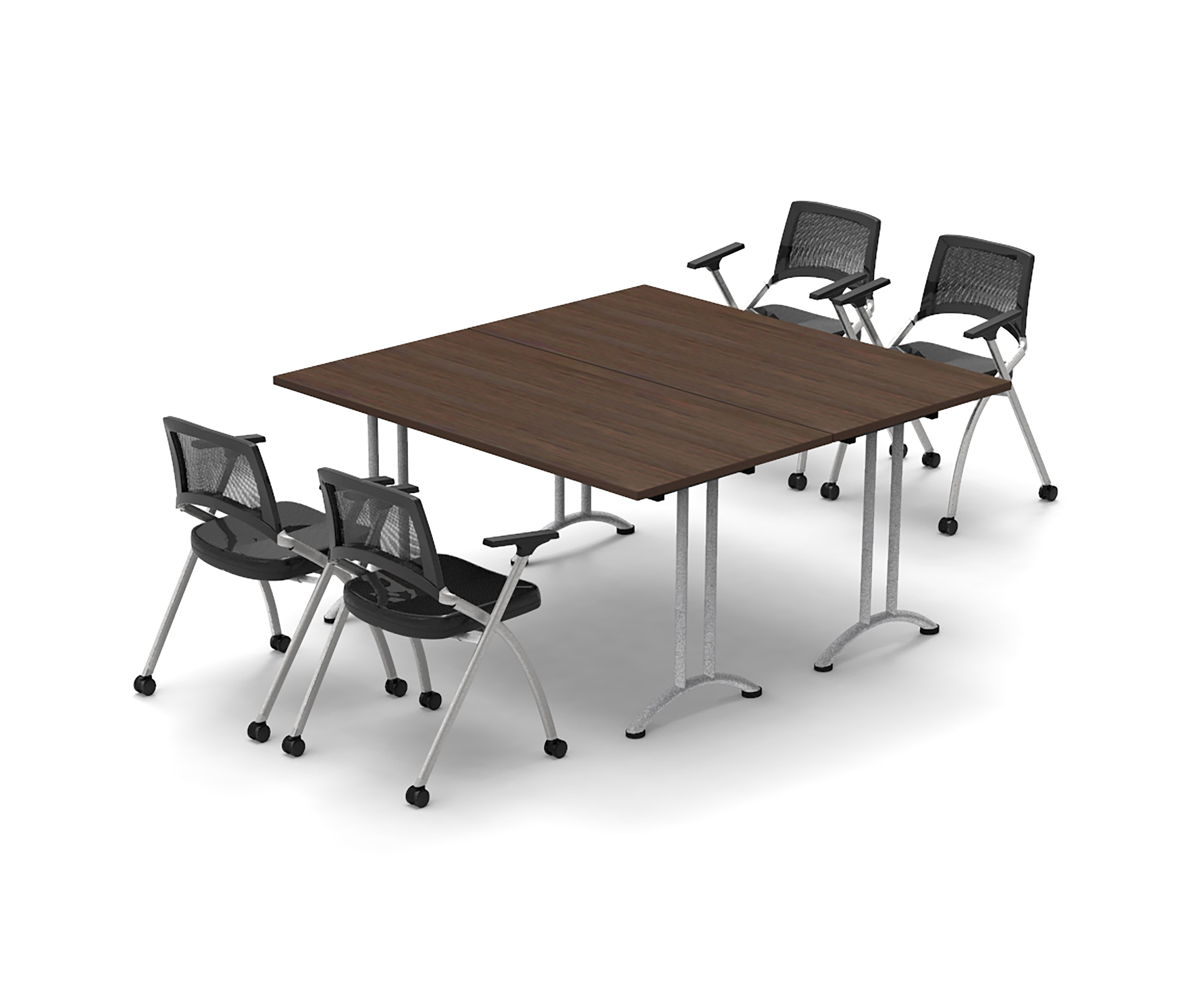 Inbox Zero Lorsworth 4 Person Conference Meeting Tables with 4 Chairs ...