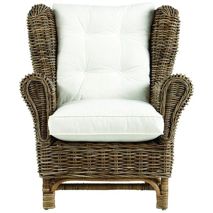Gracie Oaks Bullis Rattan Wingback Chair & Reviews | Wayfair
