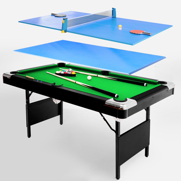 Holaki 5.5' 3-In-1 Folding Billiard/Pool Table Includes Billiards ...