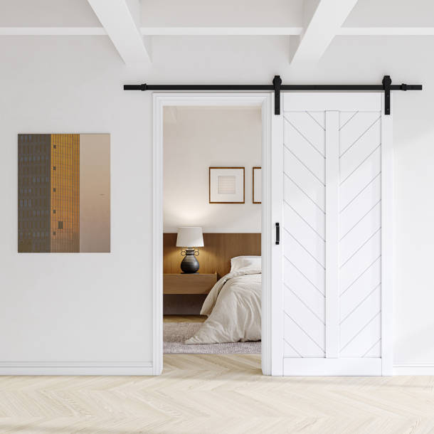 Sanding 84'' Solid Manufactured Wood Glass Painted with Installation ...