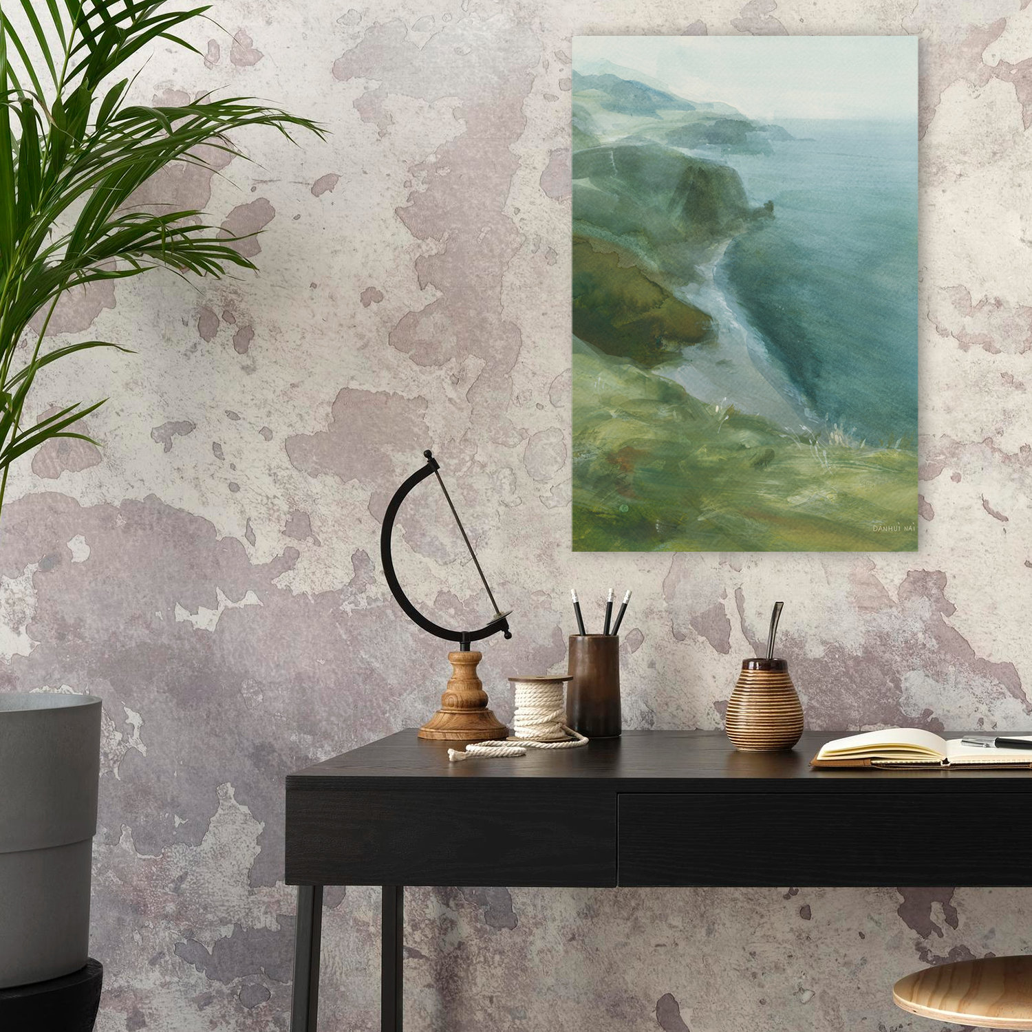 Beachcrest Home™ Blue And Coast Line Echoes Of Shore Art | Wayfair