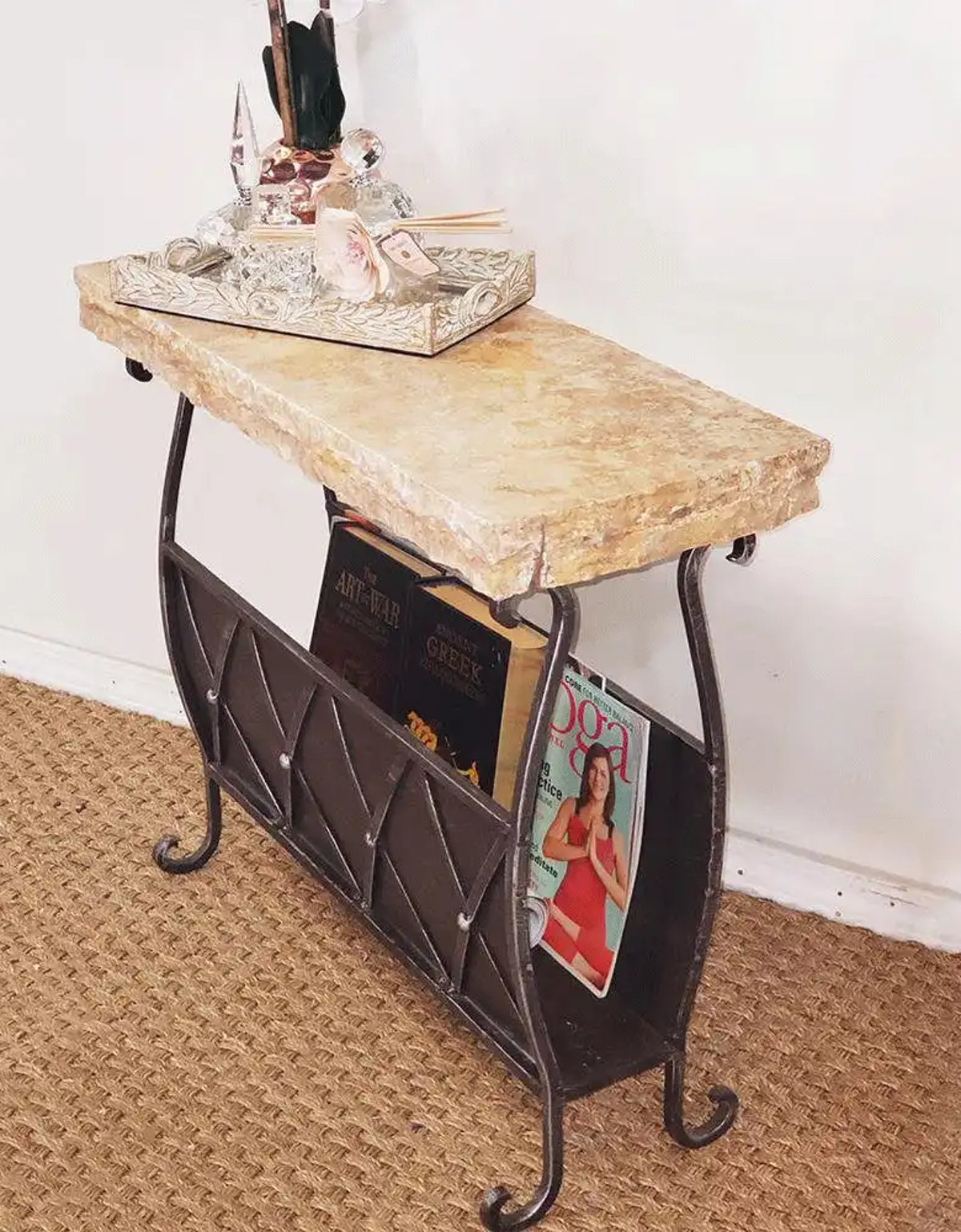 Fleur De Lis Living Sansone Southern Peach Chiseled Stone Magazine End ...