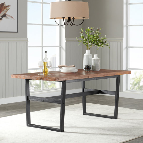 Alaterre Walden 72" Wide Industrial Rustic Farmhouse Solid Wood Dining ...