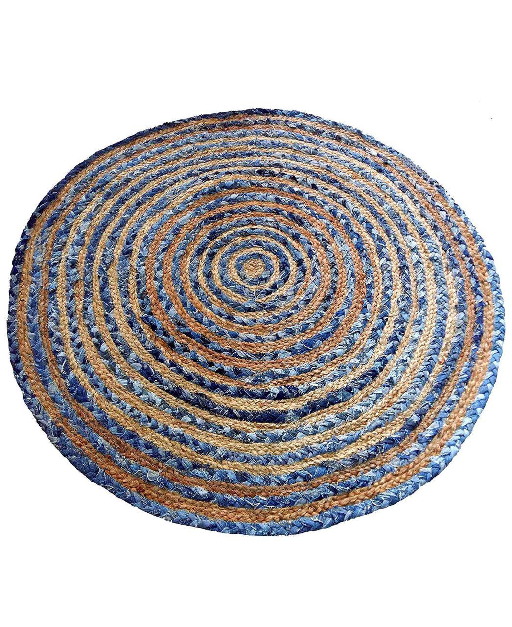 Bungalow Rose Round Shaped Denim Rugs With Circular Edge, 5Ft X 5Ft ...