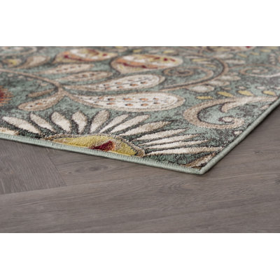 Charlton Home® Kasturi Performance Seafoam Green Rug & Reviews | Wayfair